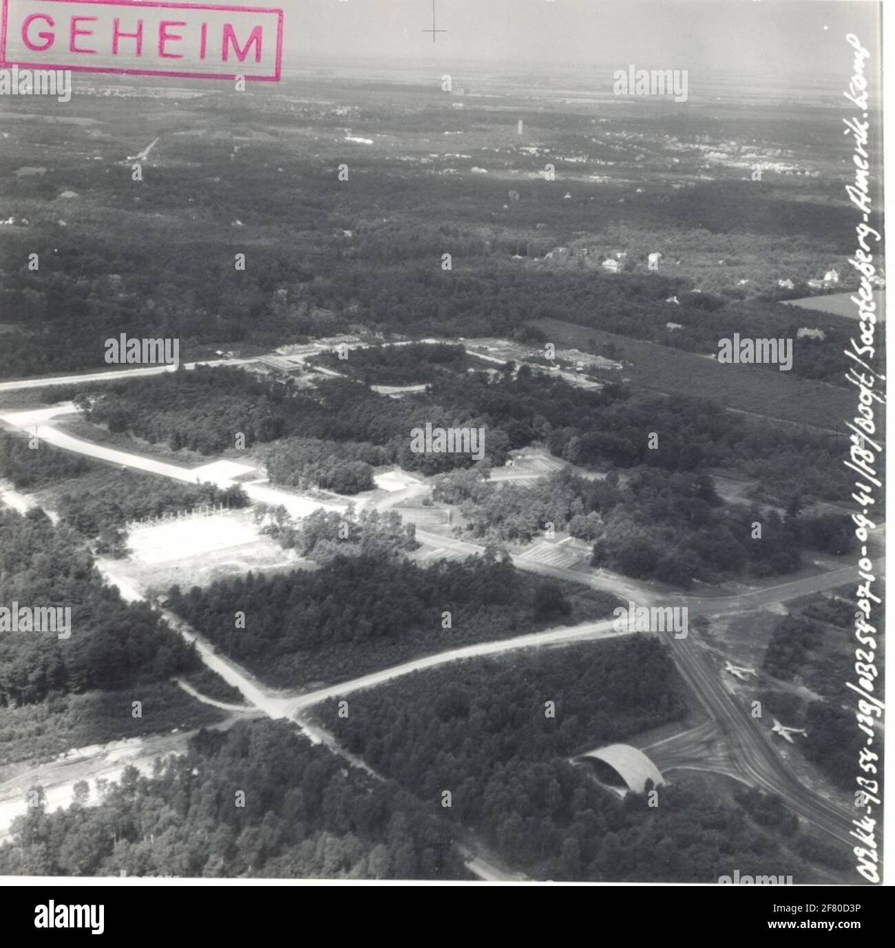 Aerial view of the Soesterberg airbase with the US 32th Tactical ...