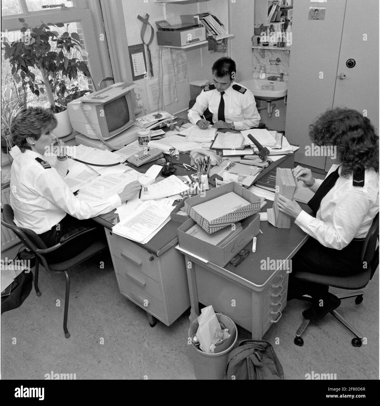 Employees of the Home Front Office (Commandement Zeemacht Nederland) in ...