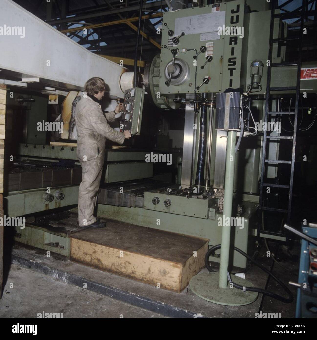 Lathe on the Rijkswerf (RW) in Den Helder in the machining workshop in ...