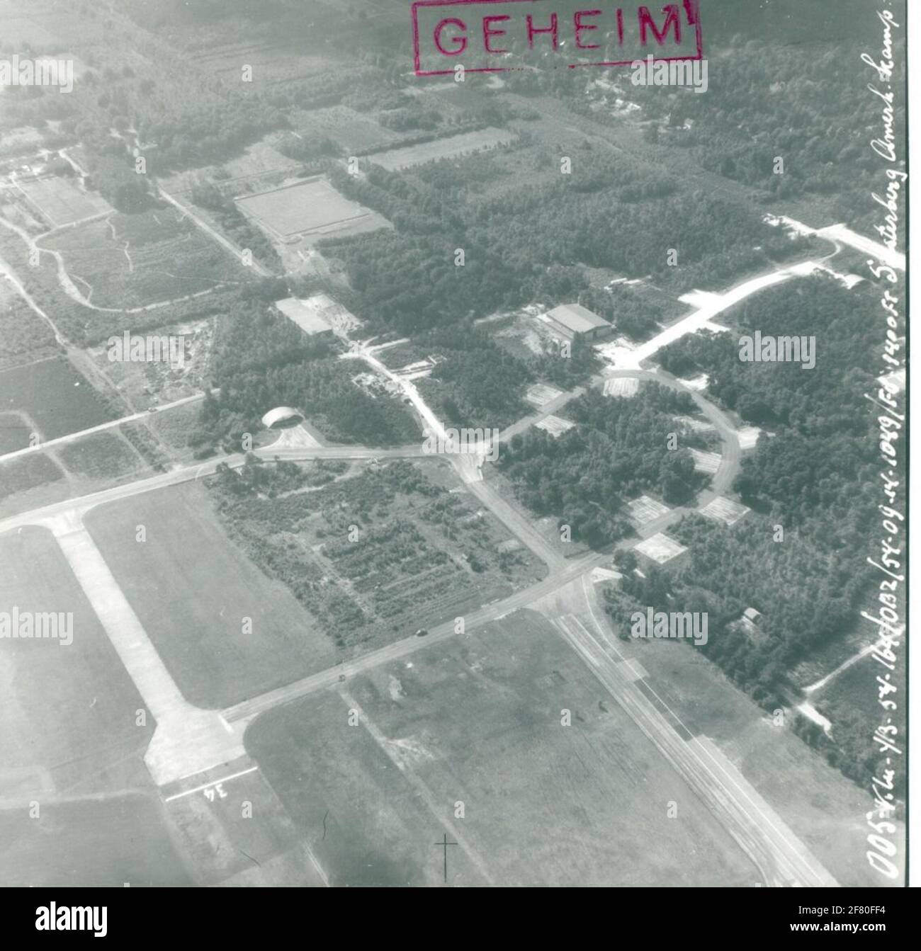 Aerial view of the Soesterberg airbase with the US 32th Tactical ...
