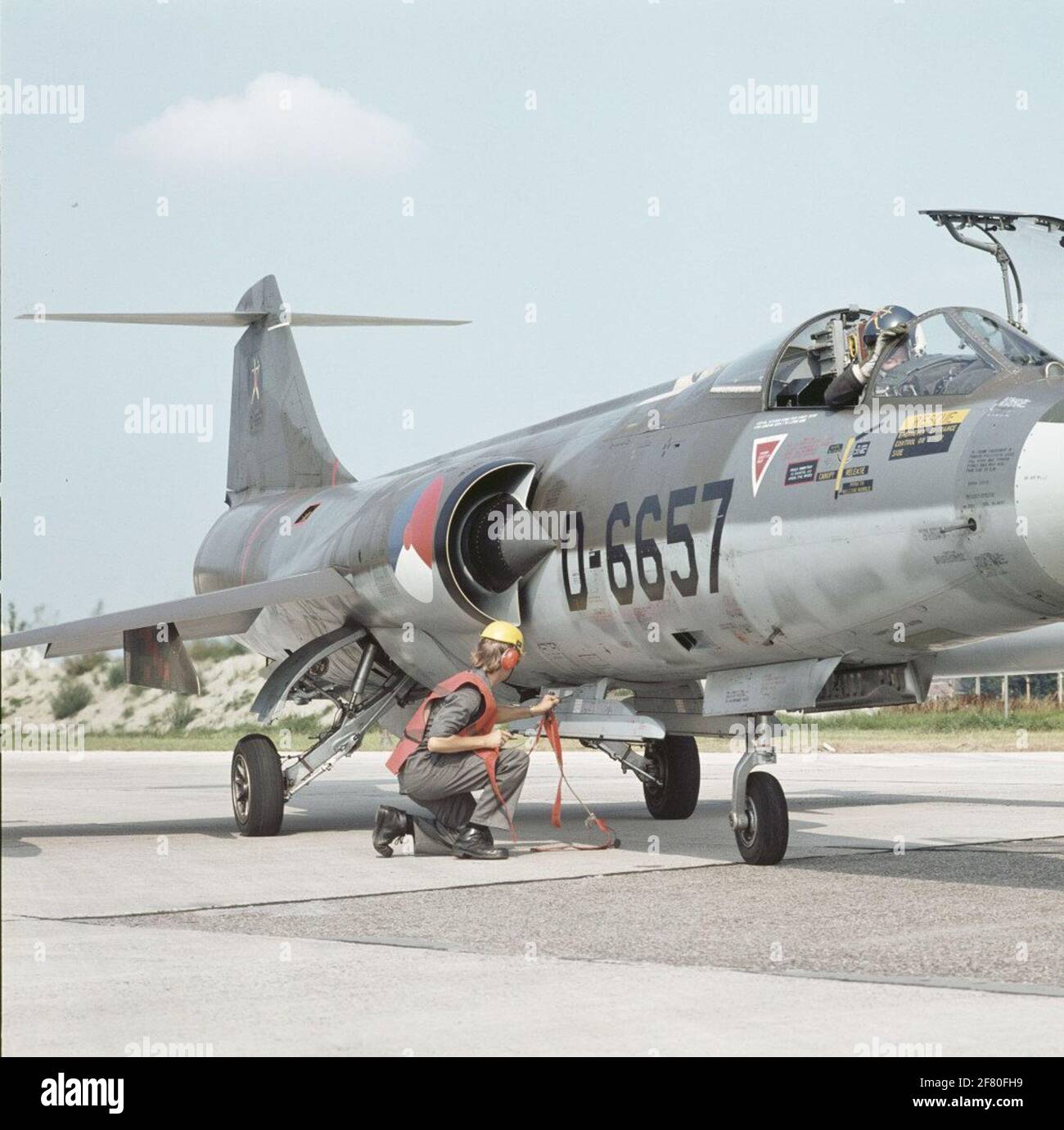 Lockheed F-104G Starfighter is prepared before departure Stock Photo ...