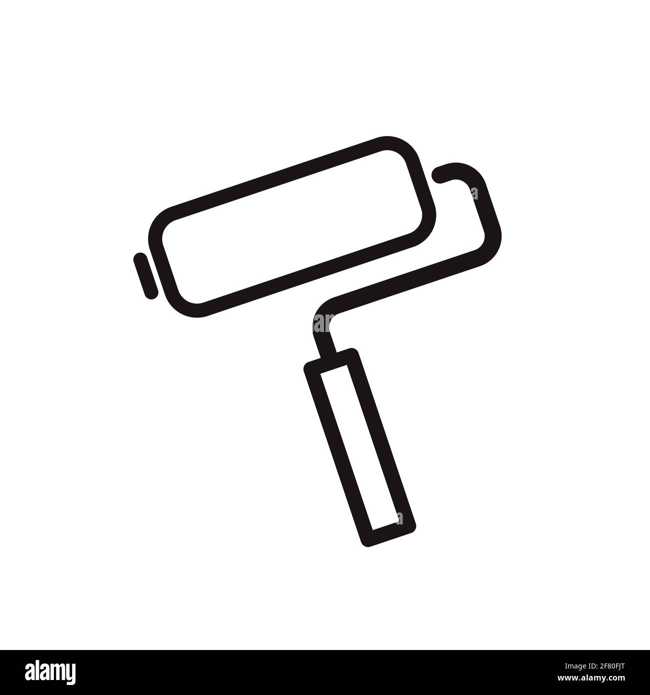 Paint roller simple black icon on white Stock Vector Image & Art - Alamy