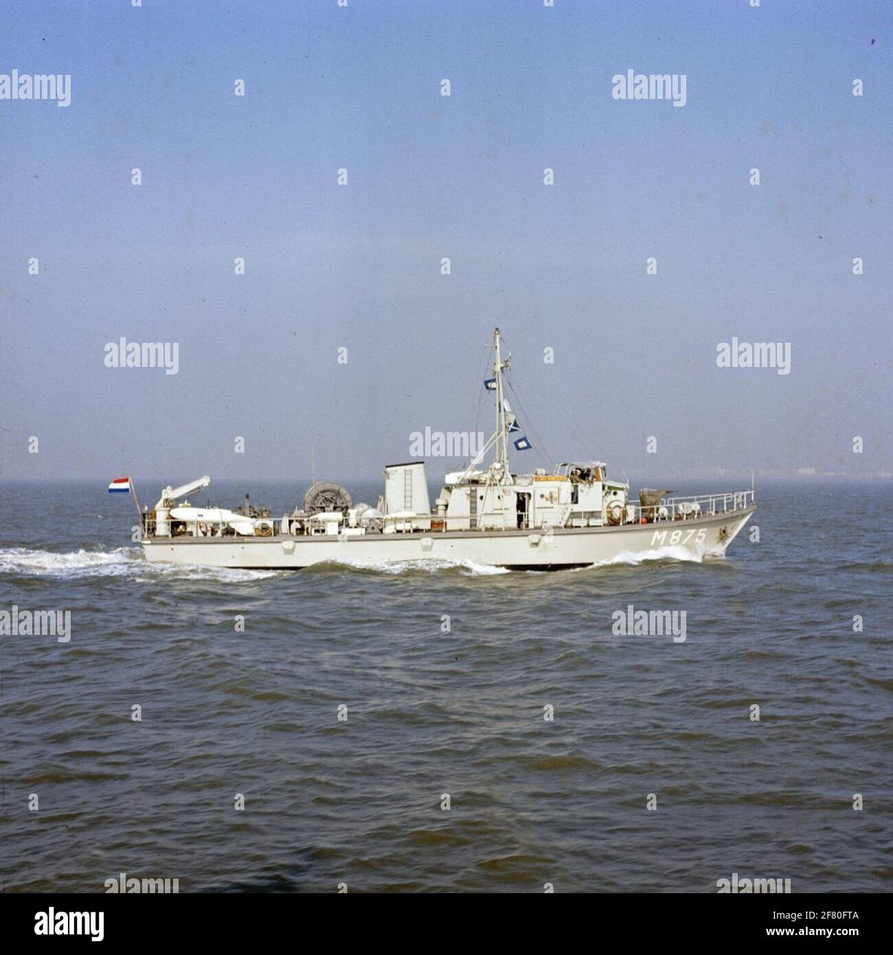 The shallow water mine sweeper (from strails class) hr.ms. Van Well ...