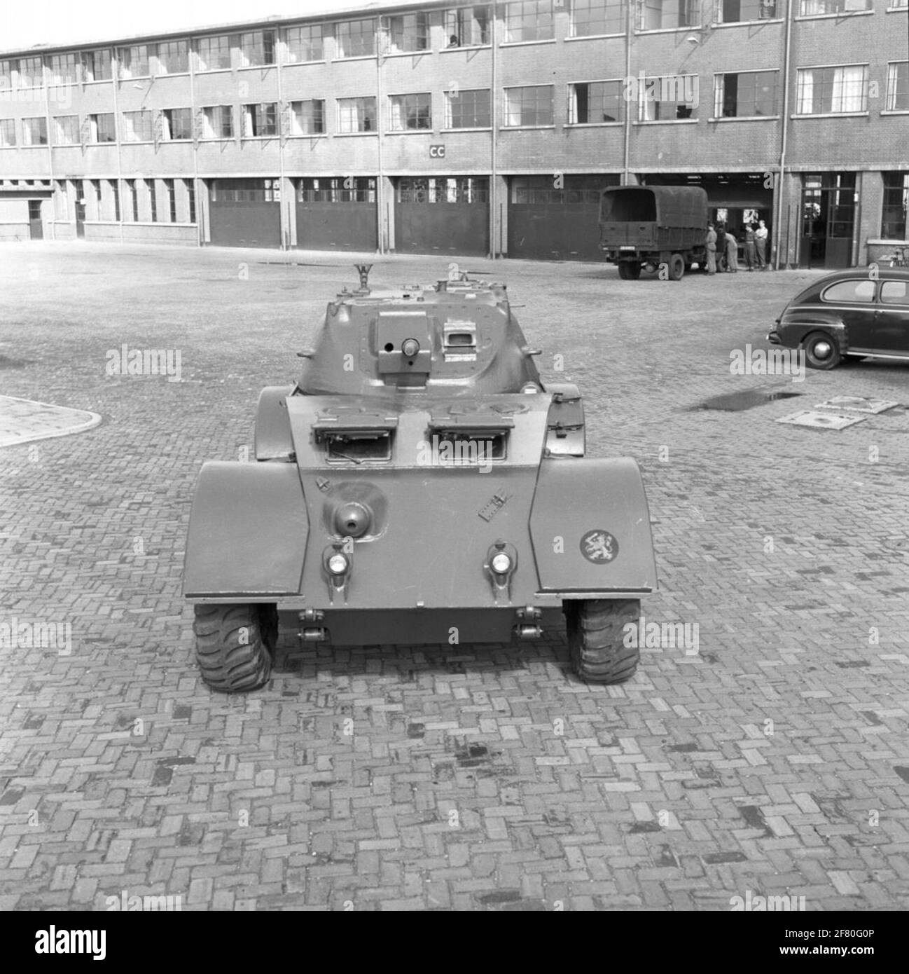 A staghound armored wagon. This reconnaissance vehicle, equipped with a ...