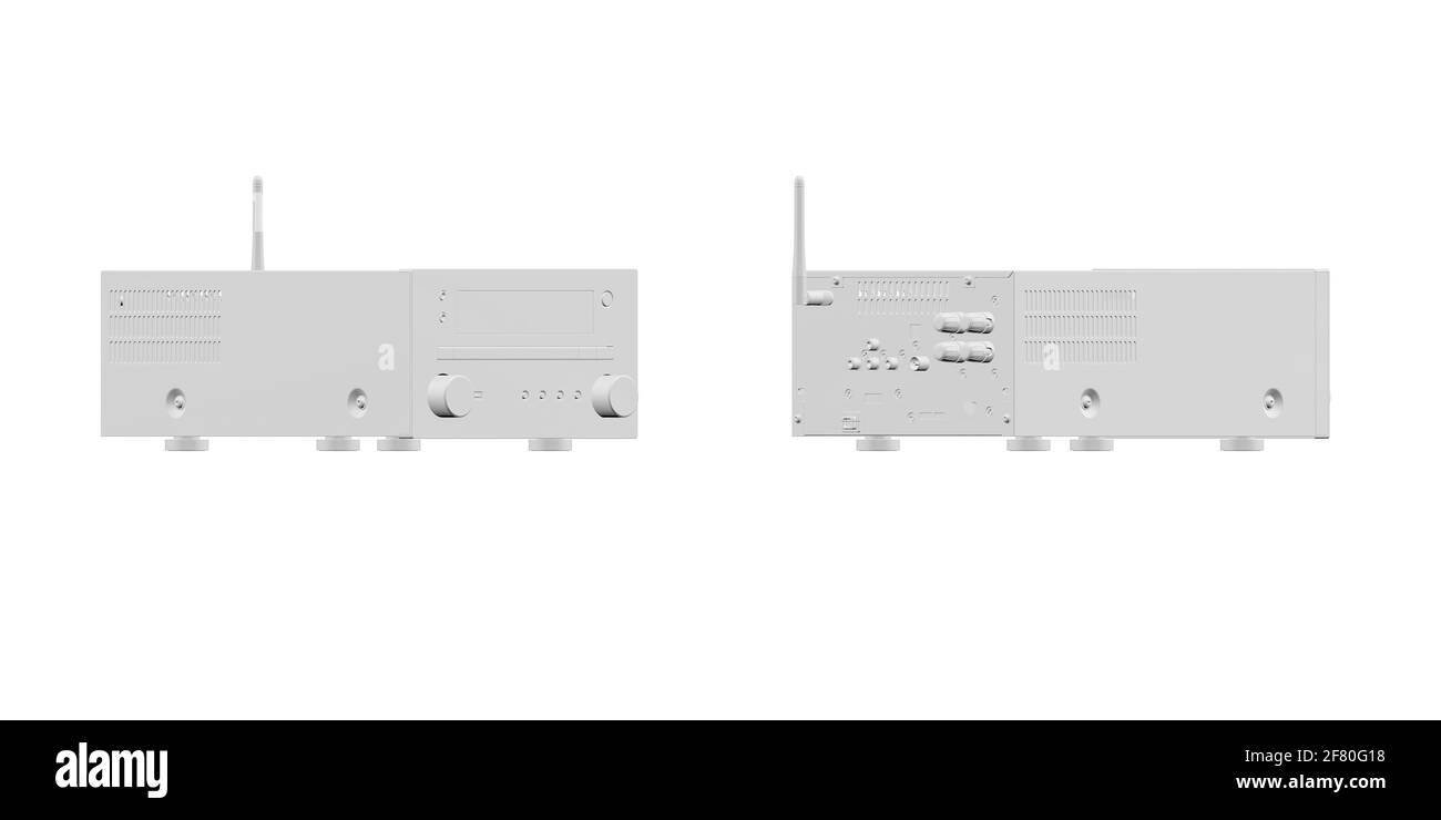 Hifi system mockup isolated on white background - 3d render Stock Photo ...