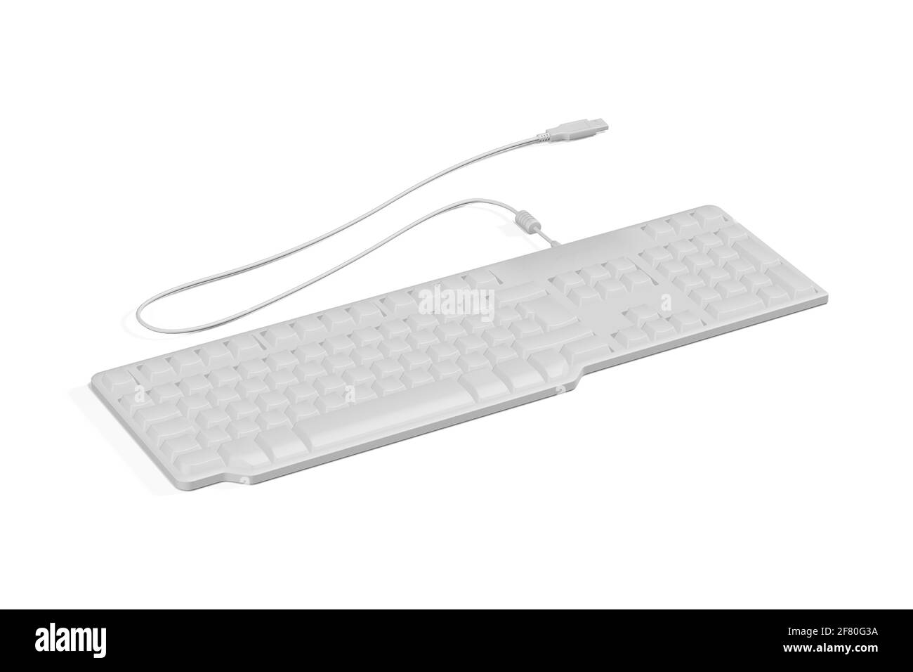 A computer keyboard mockup isolated on a white background - 3d render ...