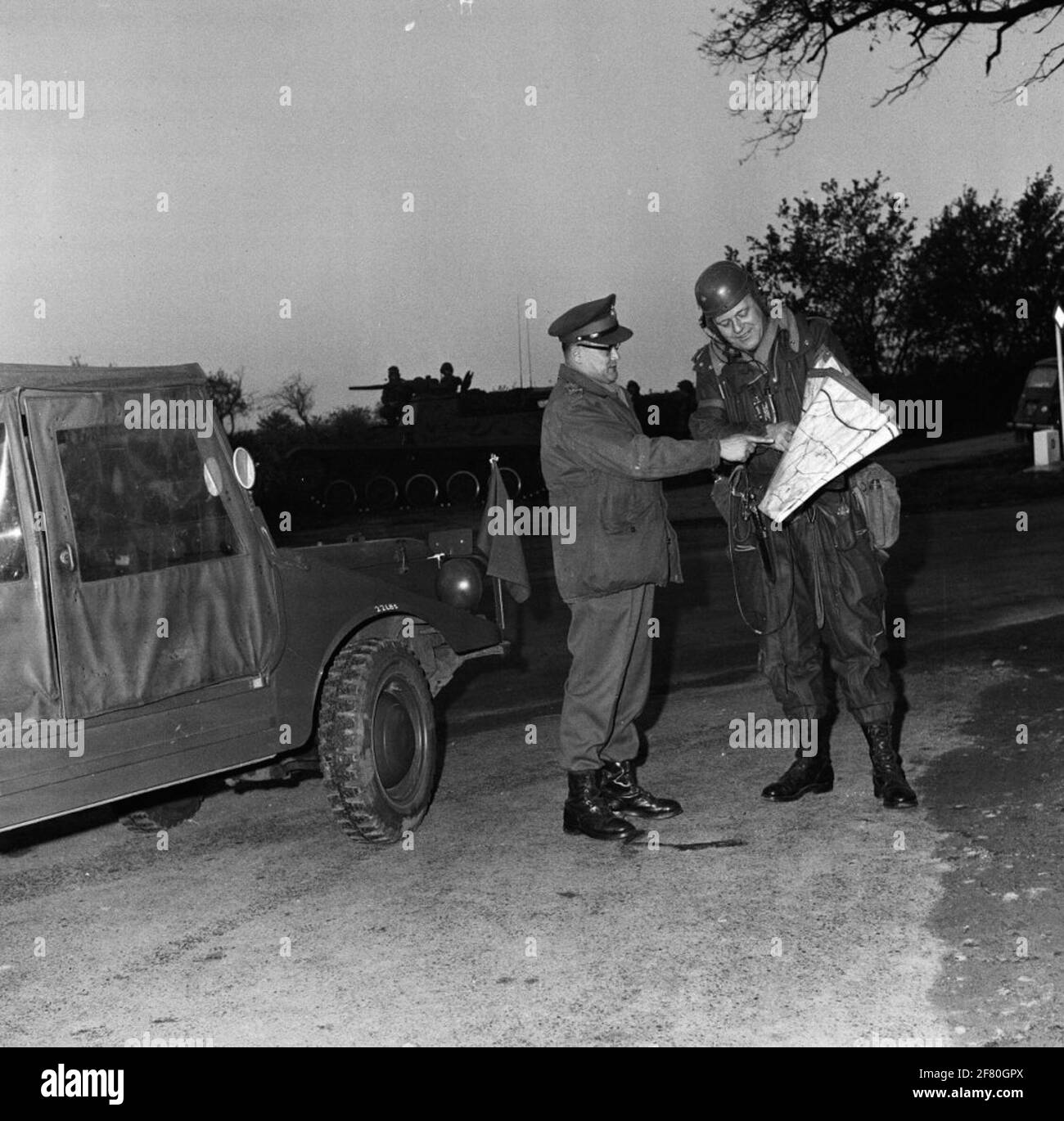 The Commander of 4 Division, General Major F.E. Meijnderts (left ...