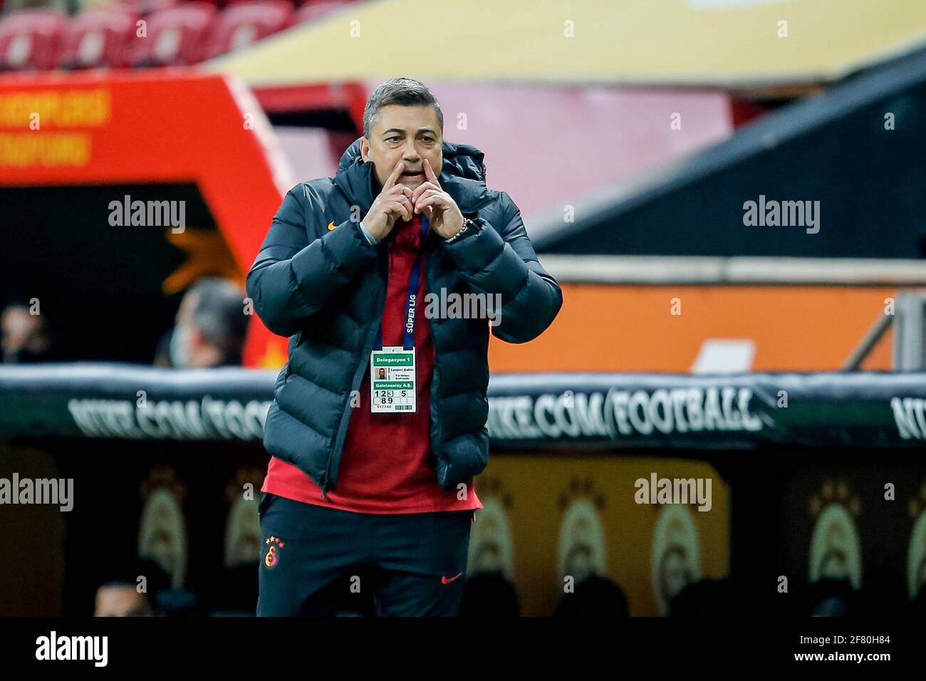 ISTANBUL, NETHERLANDS - APRIL 10: Assistant coach Levent Sahin of ...