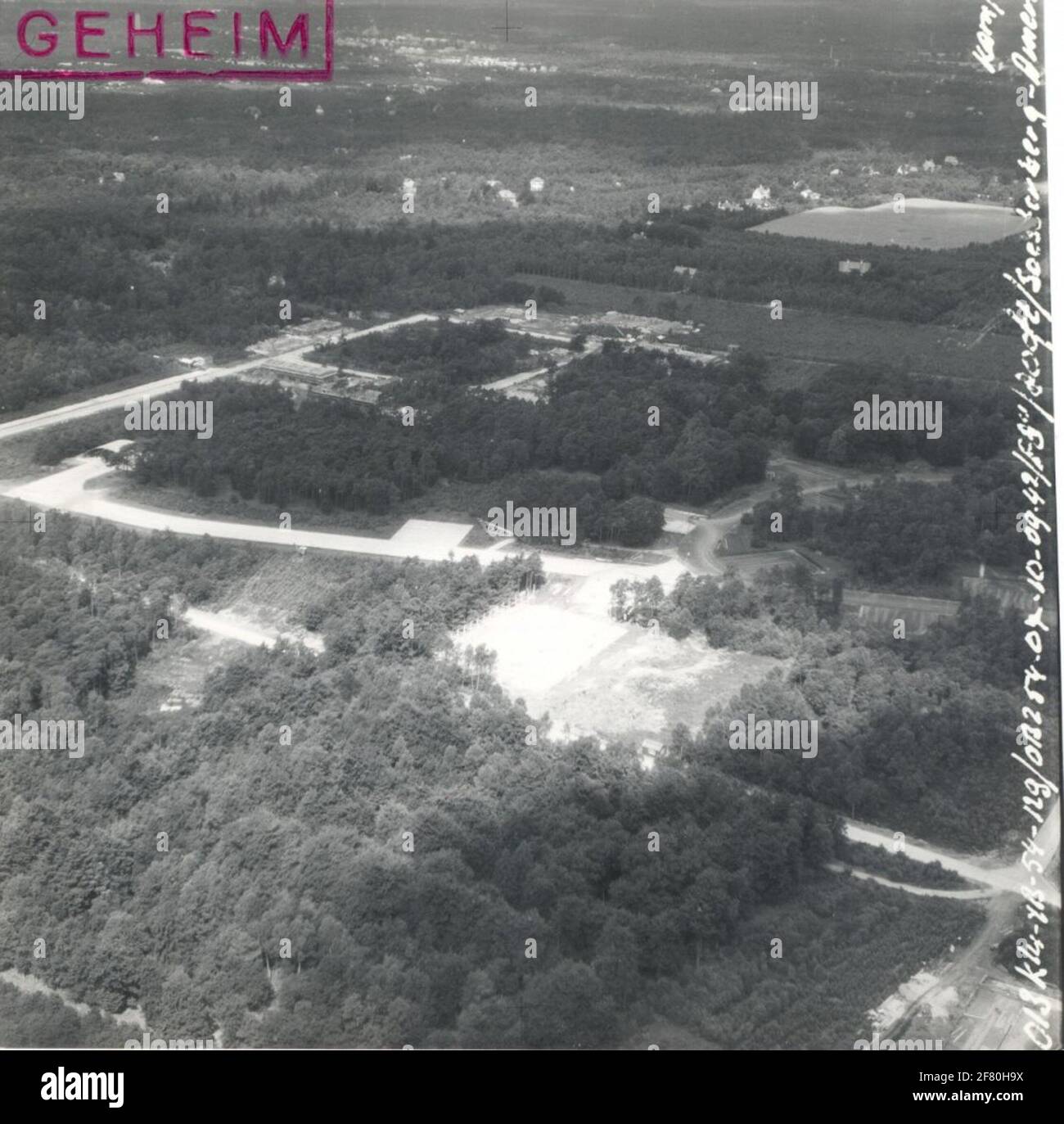 Aerial view of the Soesterberg airbase with the US 32th Tactical ...