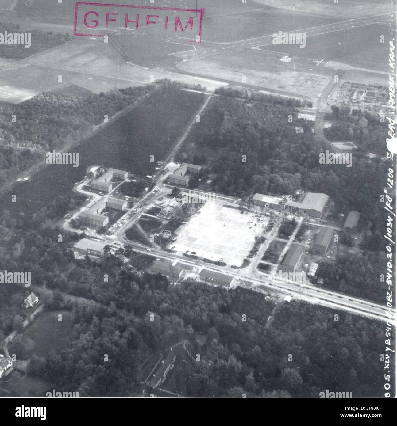 Aerial view of the Soesterberg airbase with the US 32th Tactical ...