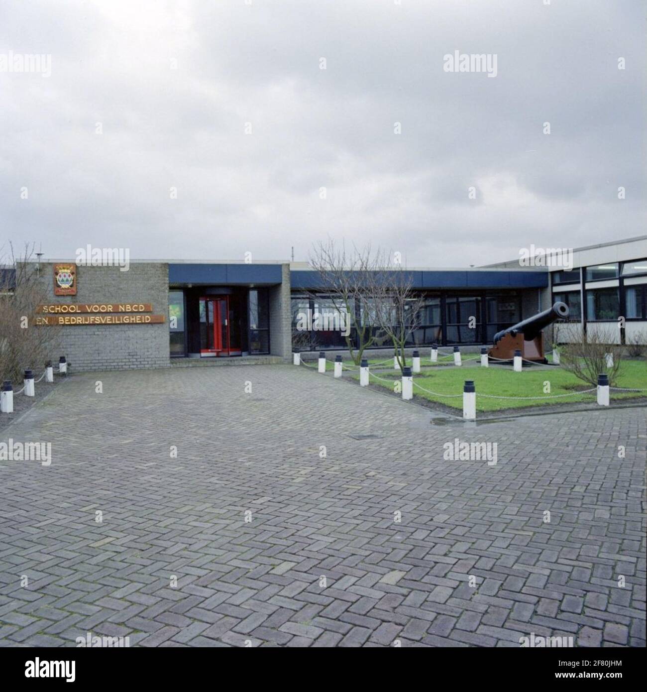 Main entrance (front view) of the school for NBCD (nuclear ...