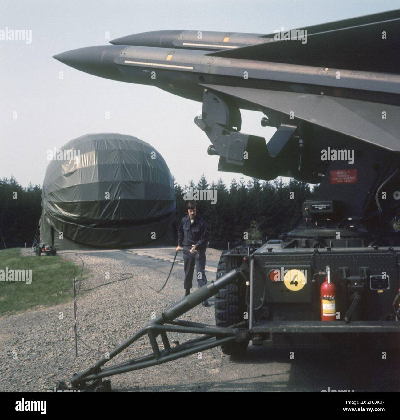 HAWK launcher at Koni-Shelter: a spherical dome that was pulled over ...
