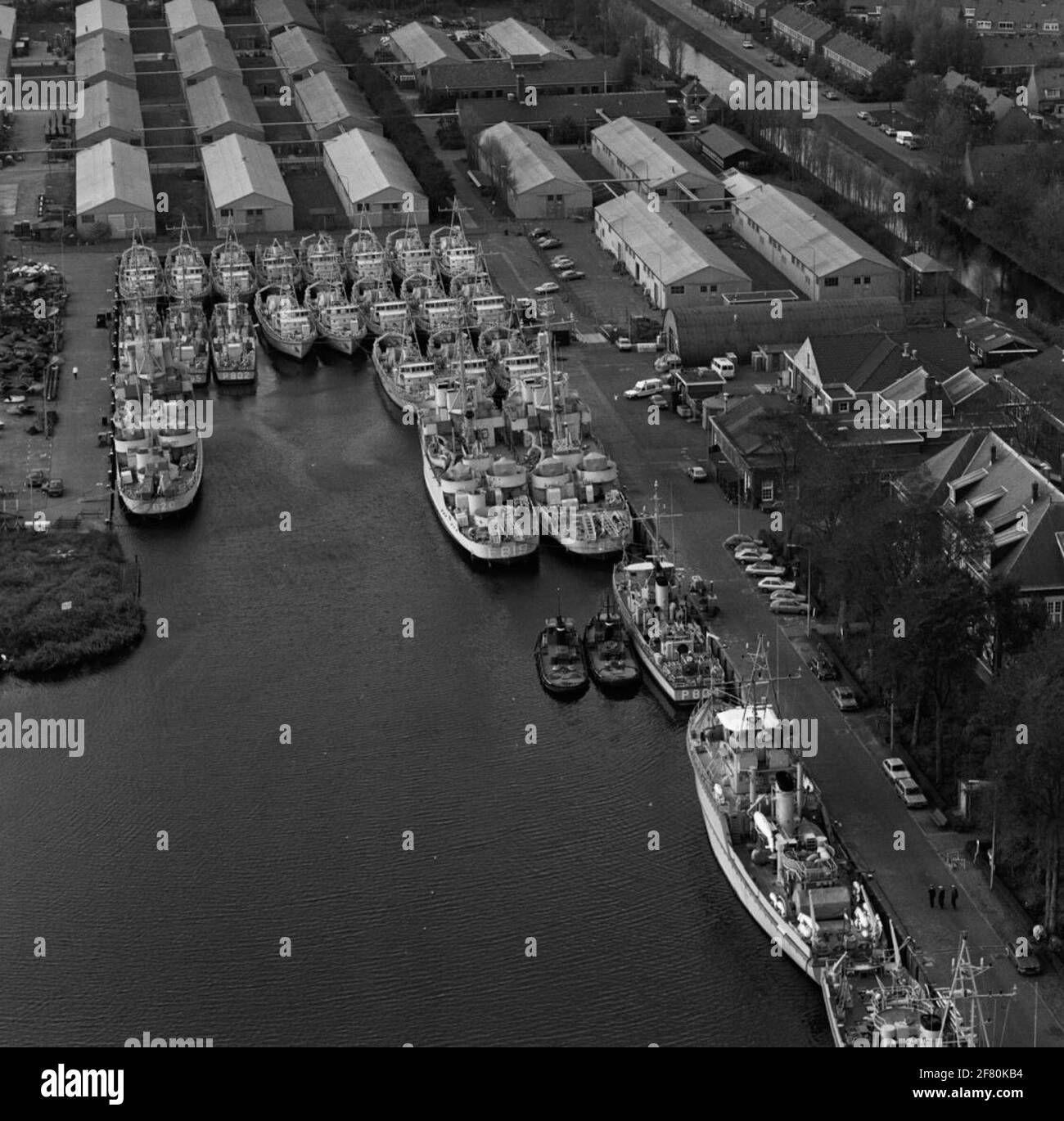 Marine ships in conservation (the mothball fleet) in the basin behind ...