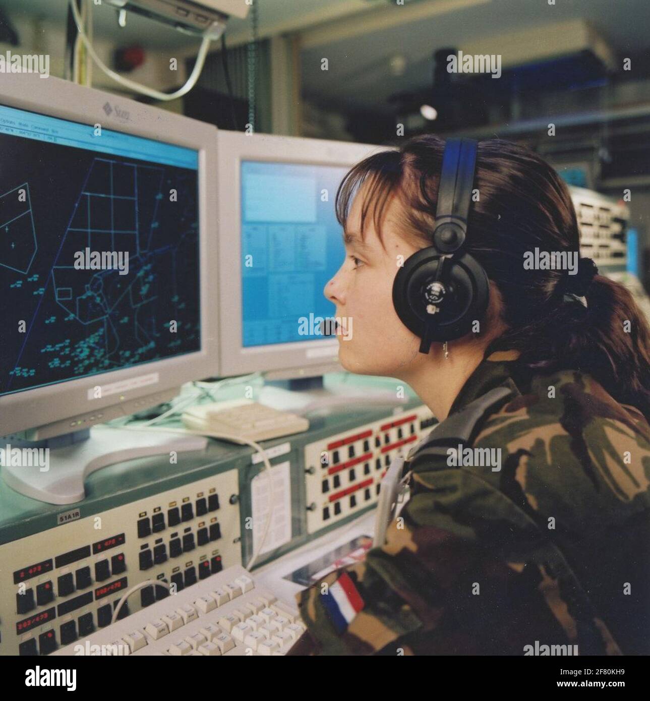 An intercept controller of the combat line (CRC) of the AOCS in New ...