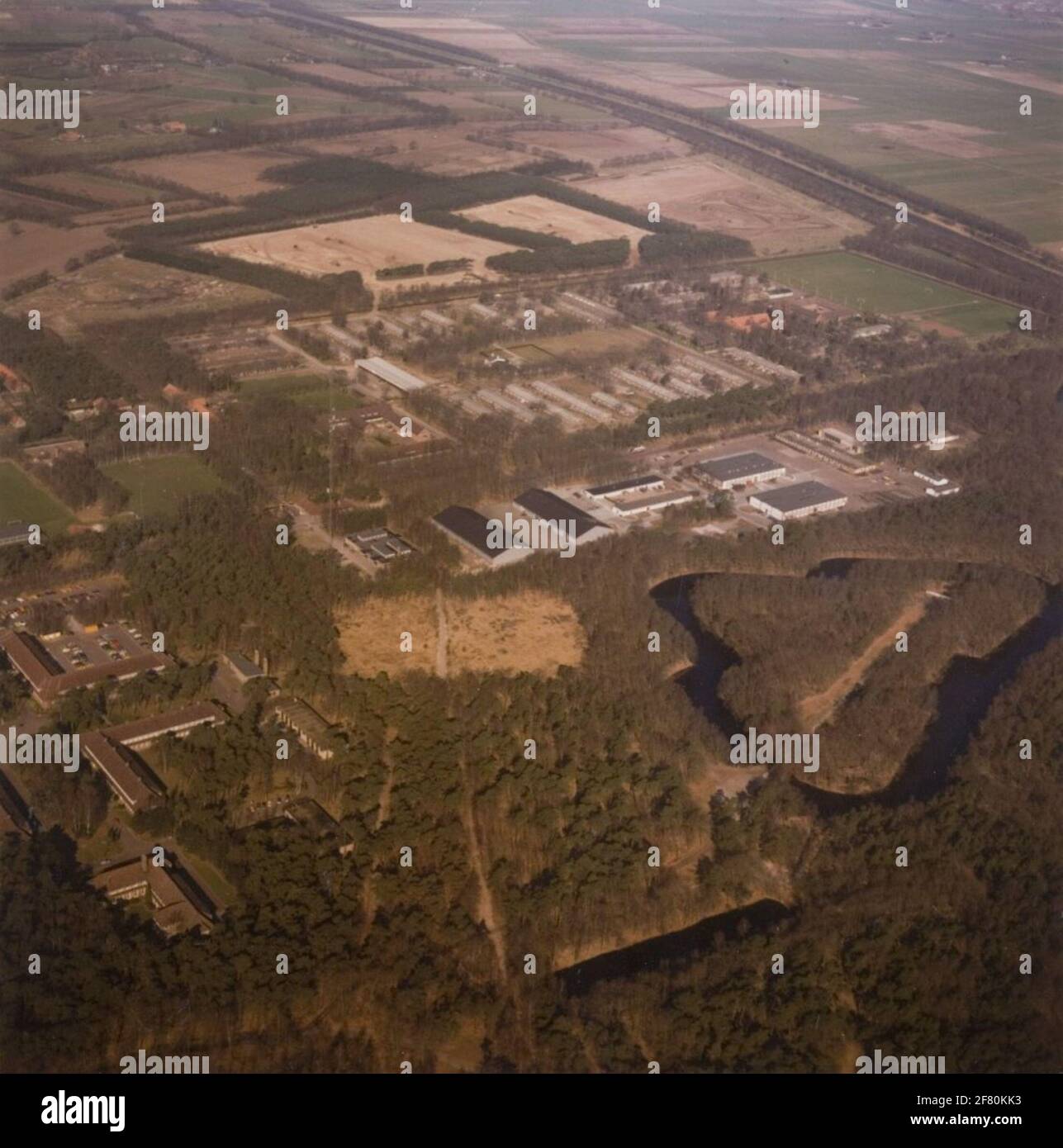 Aerial recording of the brederodekazerne in Vught a part of the ...
