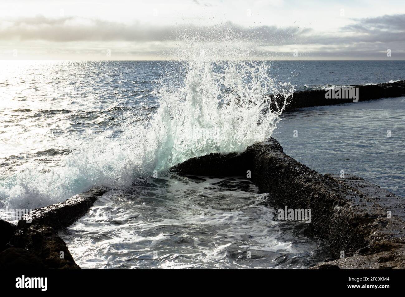 Coastal where many tourists come to see waves hit the rocks, making ...