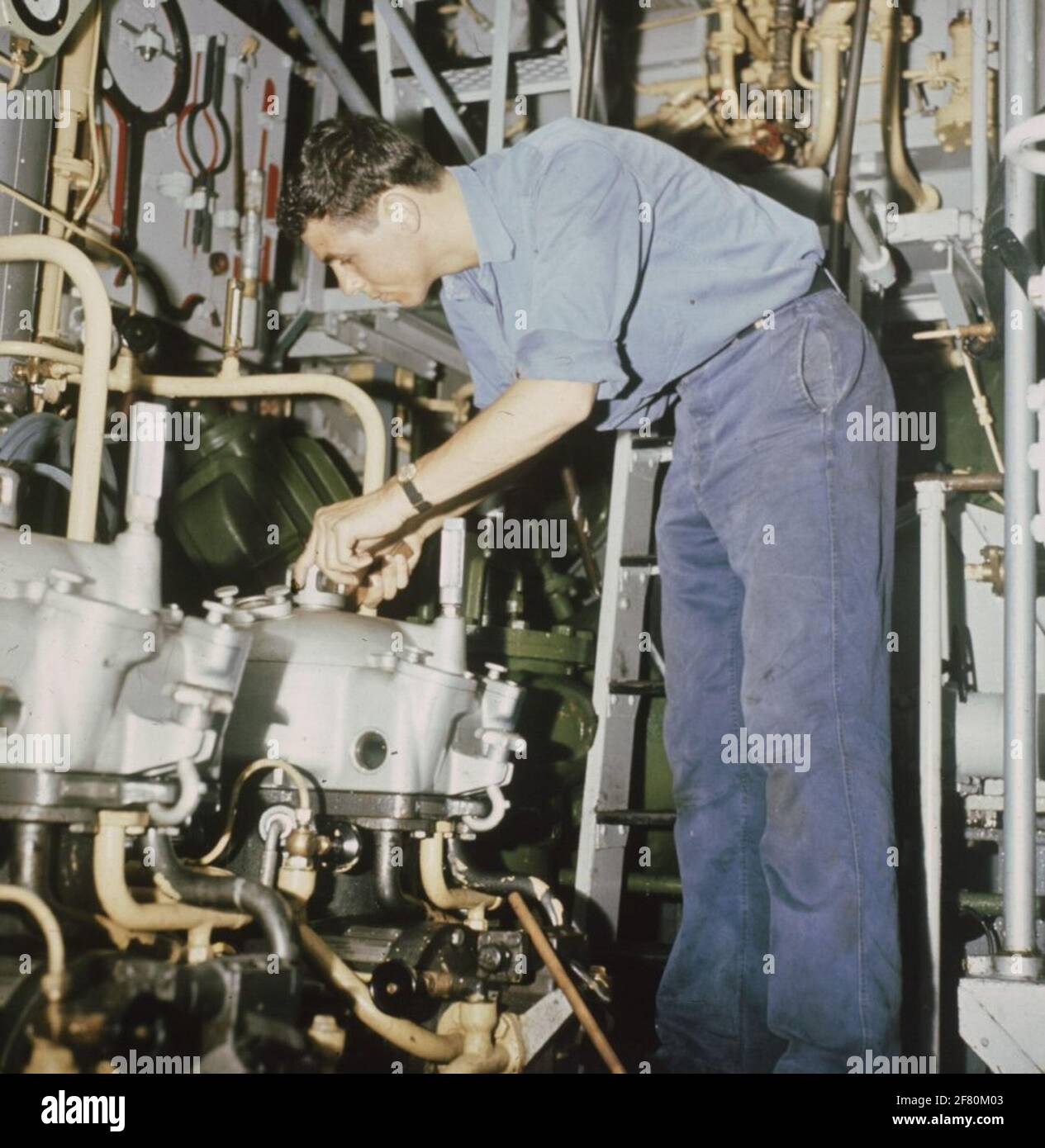 Work on board. A driver Stock Photo - Alamy