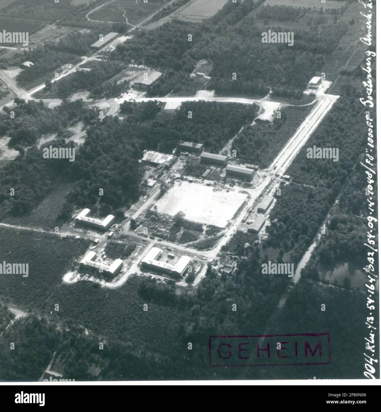 Aerial view of the Soesterberg airbase with the US 32th Tactical ...