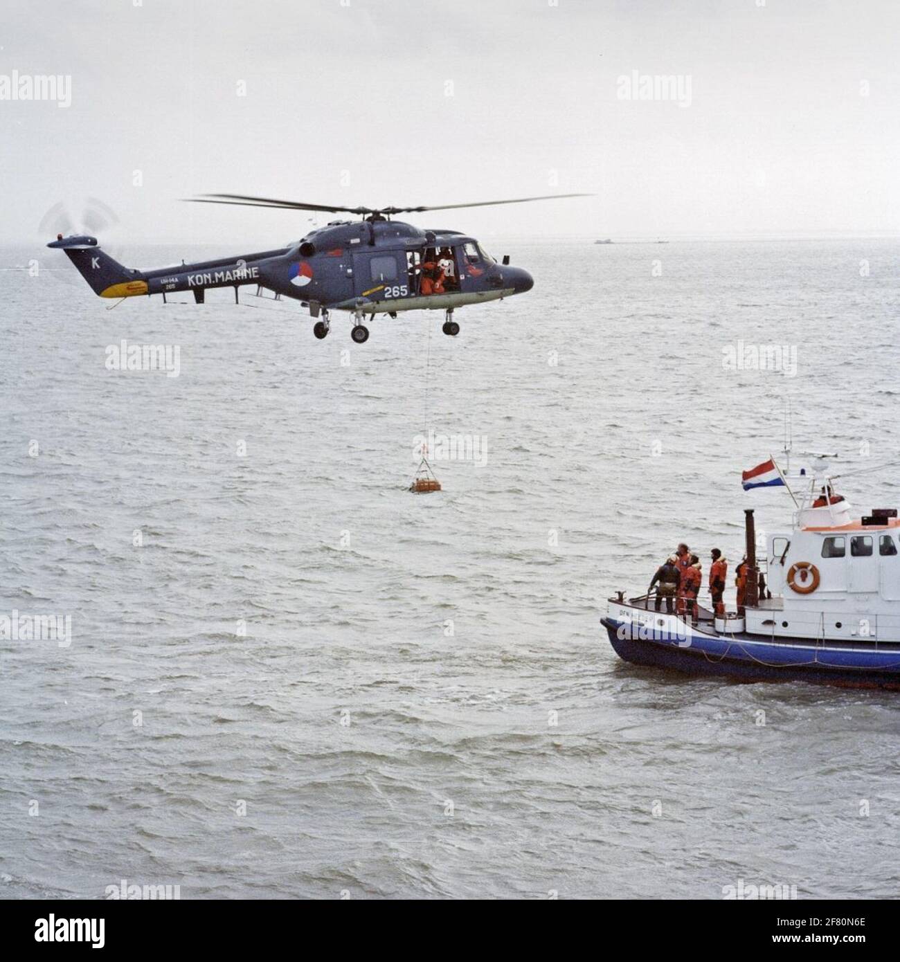 A Westland SH-14D Navy Lynx Helicopter (1979-) performs a joint action ...