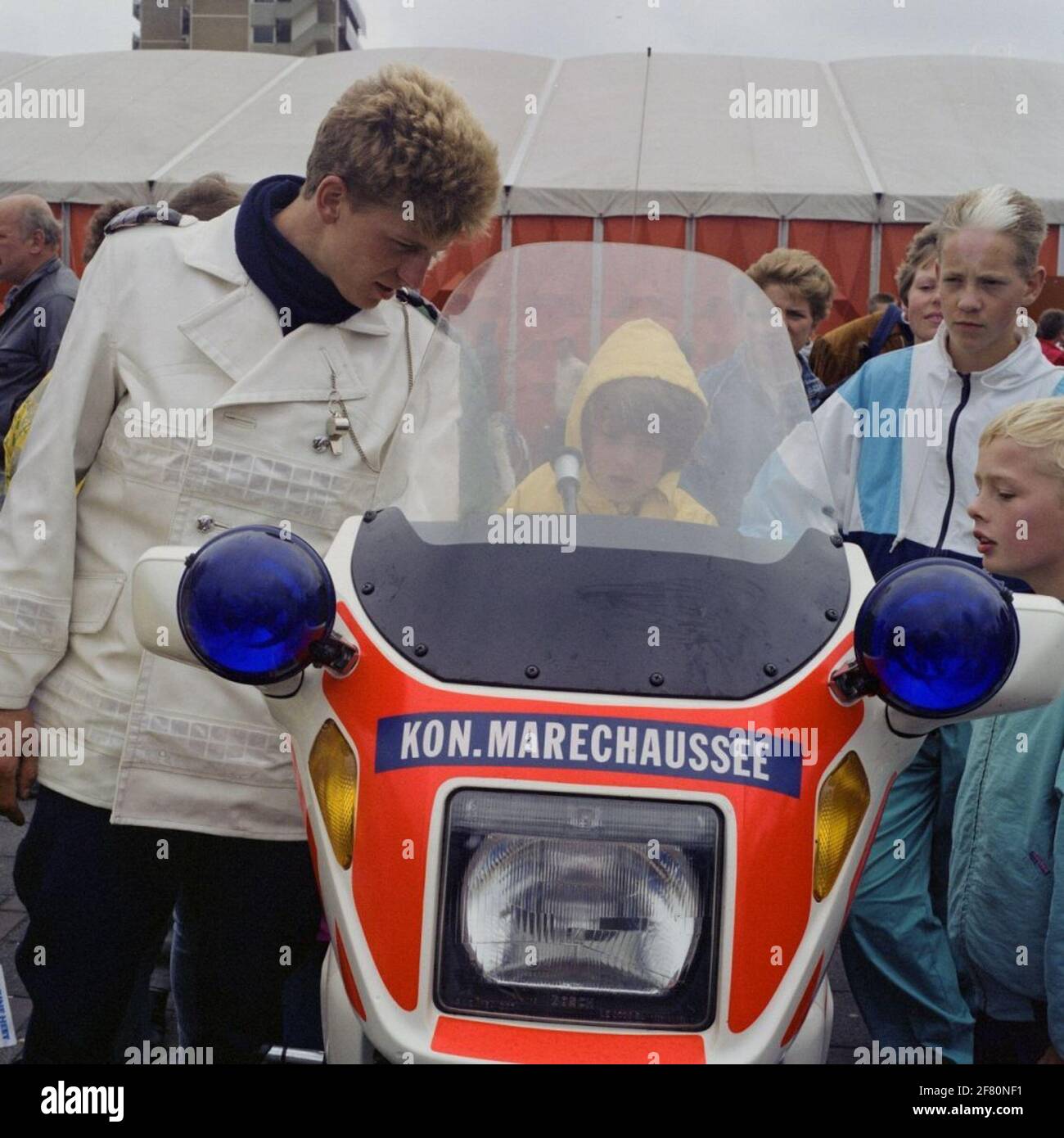 Interest in a motorcycle from the Royal Netherlands Marechaussee during ...