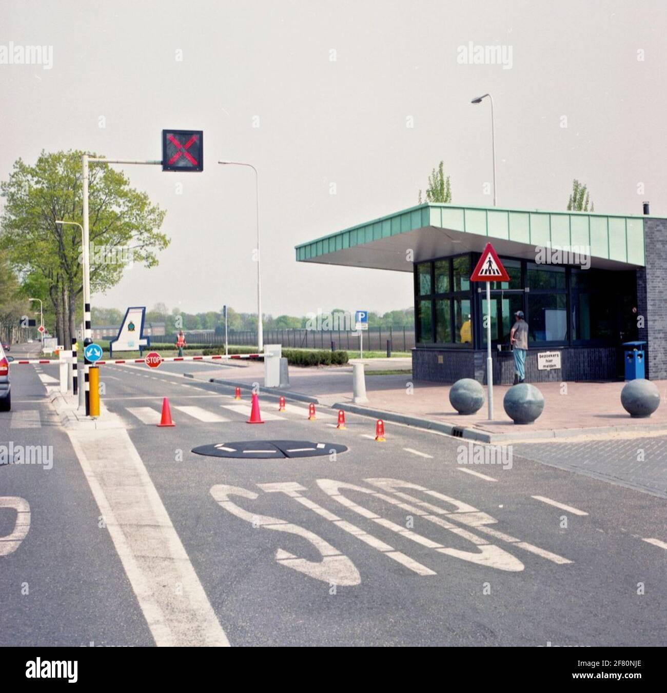 Renewed main gate of the Volkel airbase. Accommodating gate, entrance ...