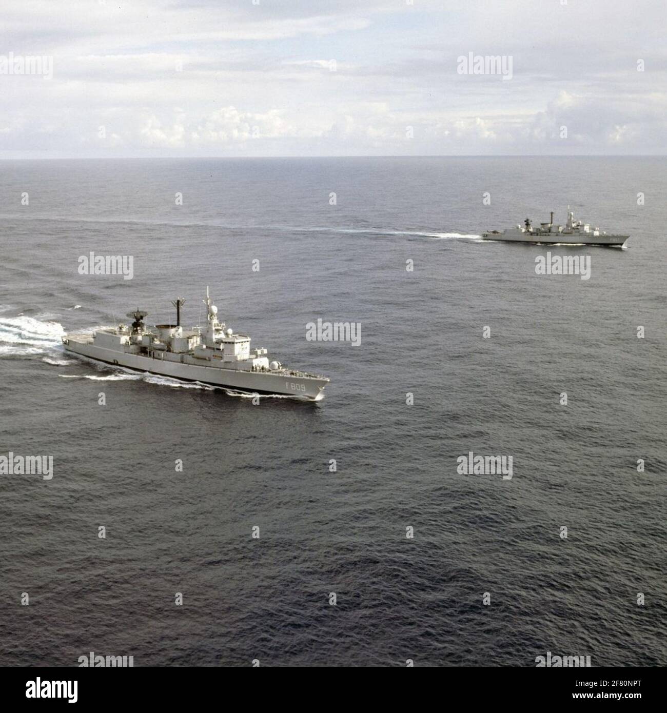 The S-Frigate Hr.Ms. Van Kinsbergen (1980-1995) with the S-frigate Hr.Ms in the background ...