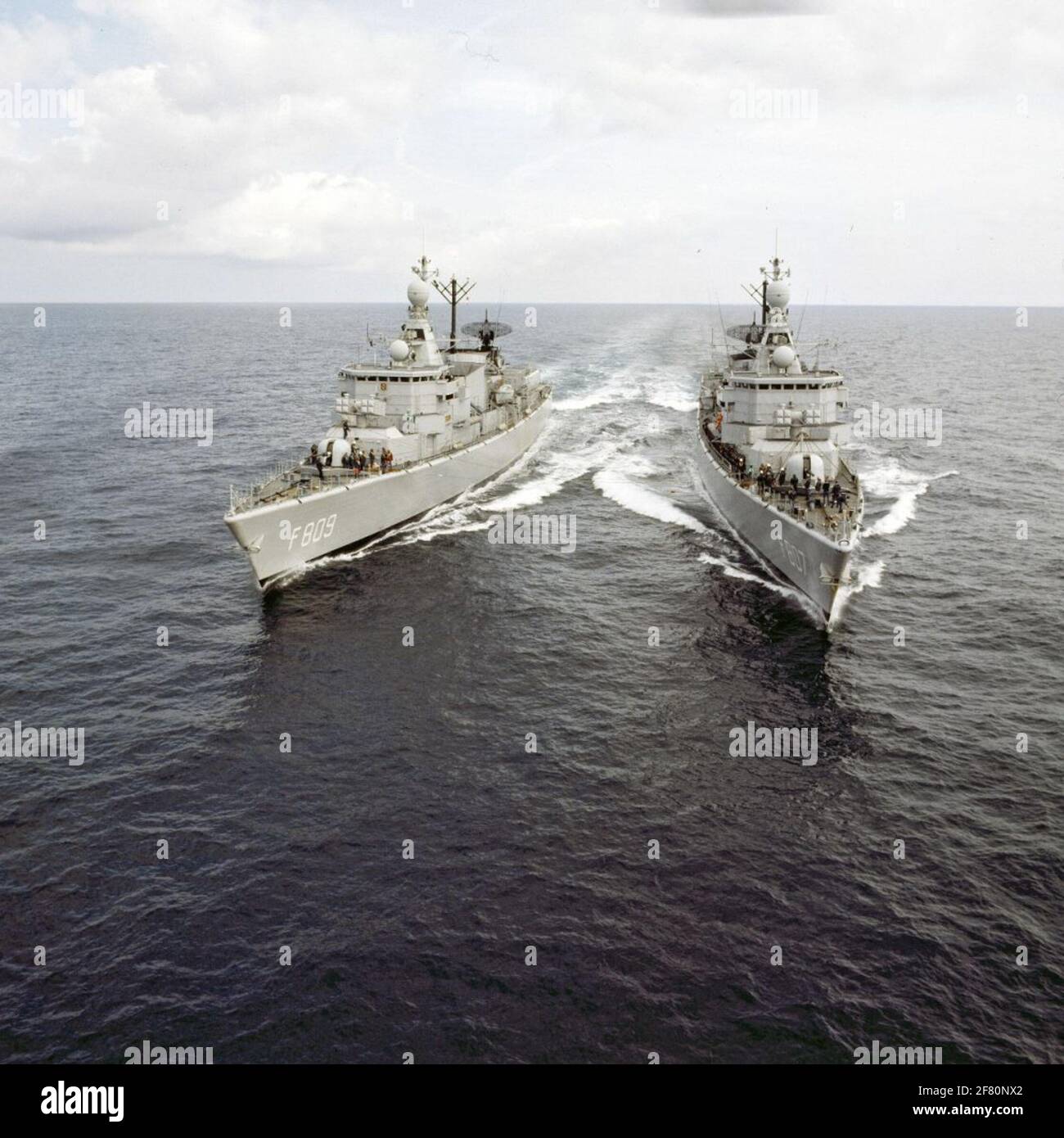 The S-Frigate Hr.Ms. Van Kinsbergen (left, 1980-1995) with the S-Fregate Hr.Ms. Kortenaer (1978 ...