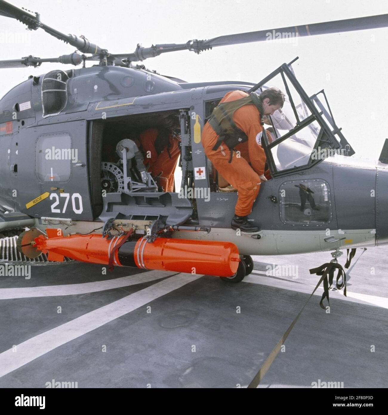 The Westland Lynx MK.27 (SH-14B) helicopter 270 (1979-) on the flight ...