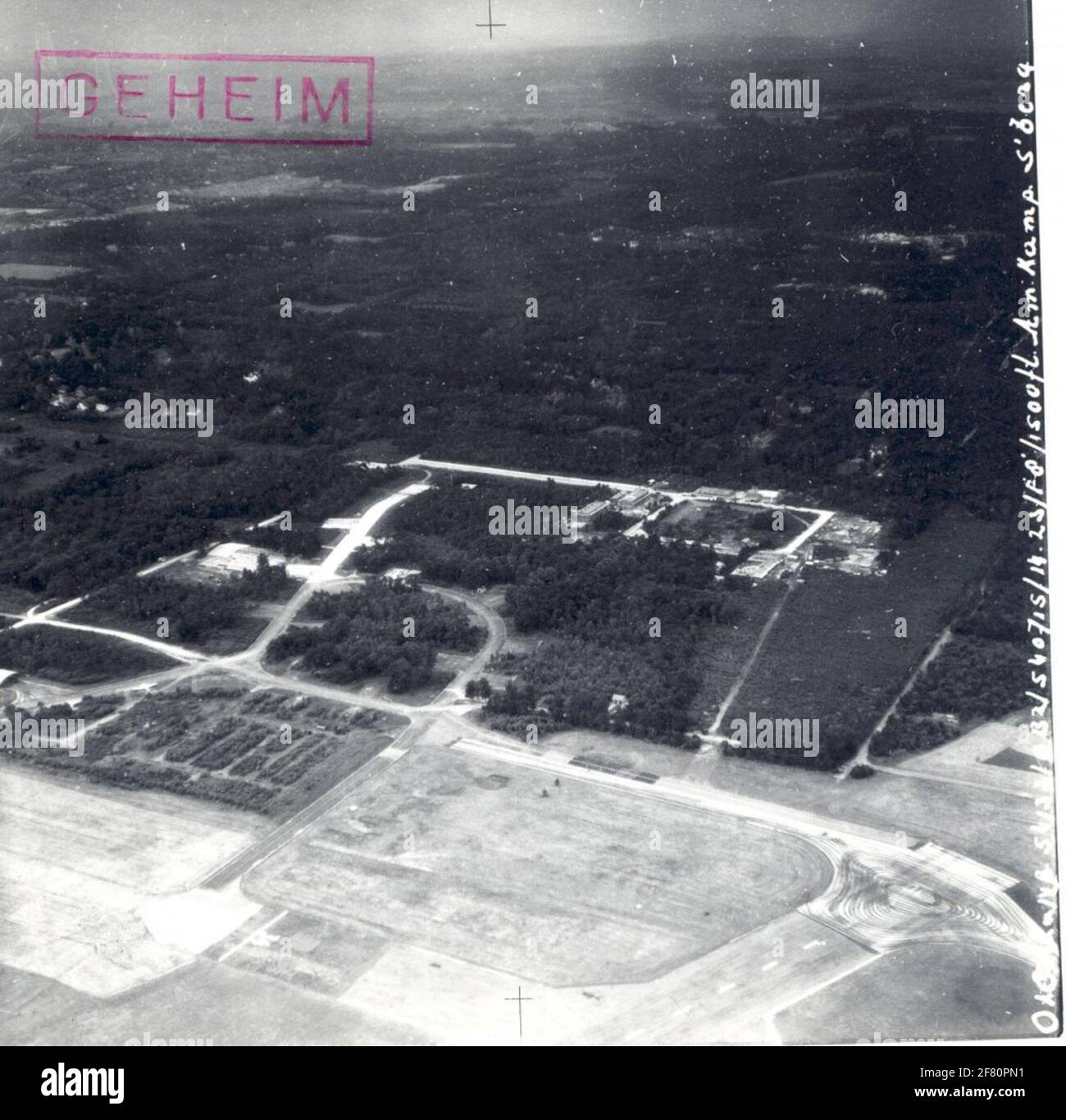 Aerial view of the Soesterberg airbase with the US 32th Tactical ...