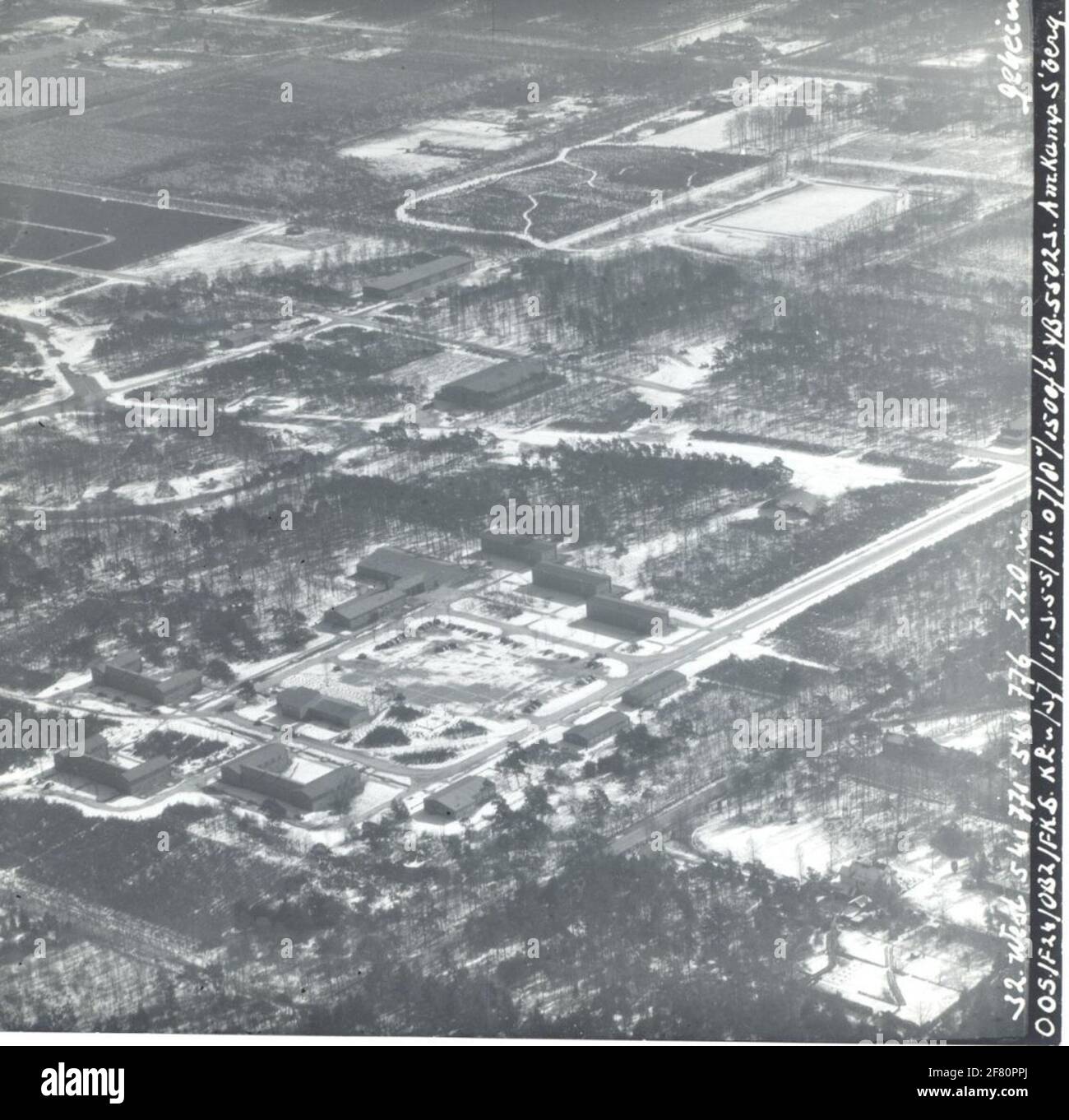 Aerial view of the Soesterberg airbase with the US 32th Tactical ...