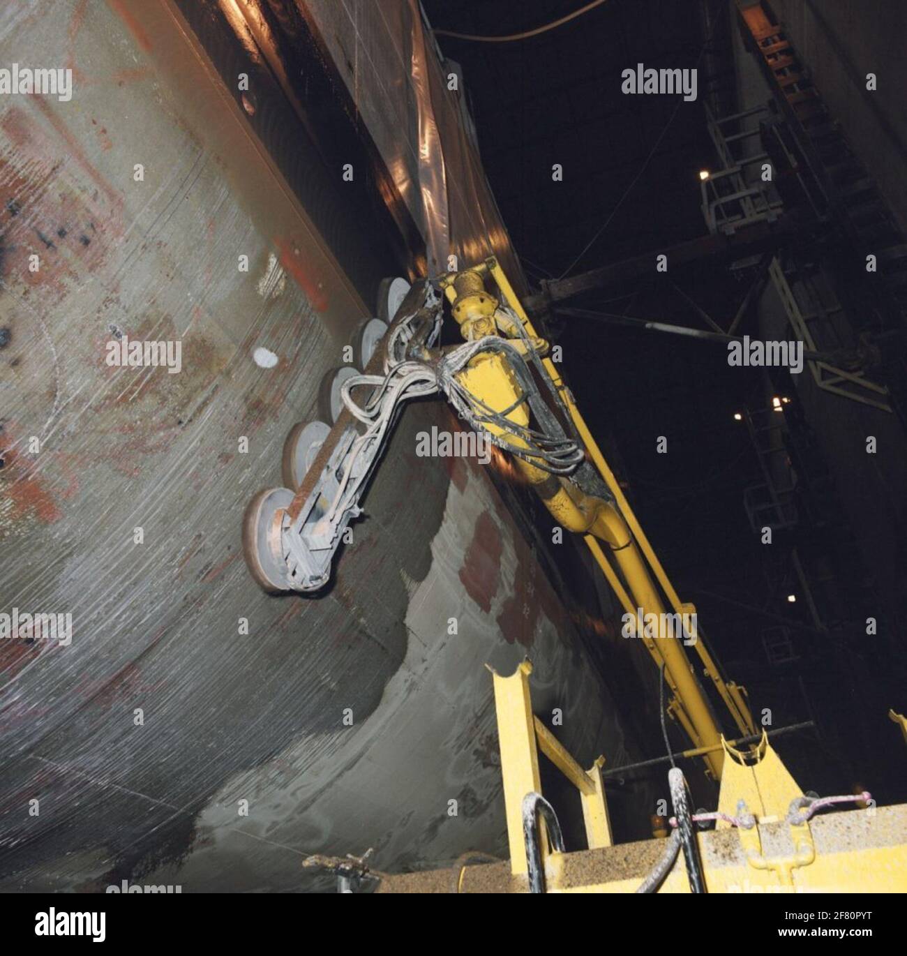 Ship hull brush machine in Dock VI of the Rijkswerf Stock Photo - Alamy