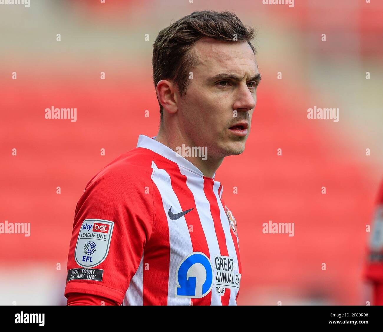 Sunderland, UK. 10th Apr, 2021. Josh Scowen #14 of Sunderland during ...