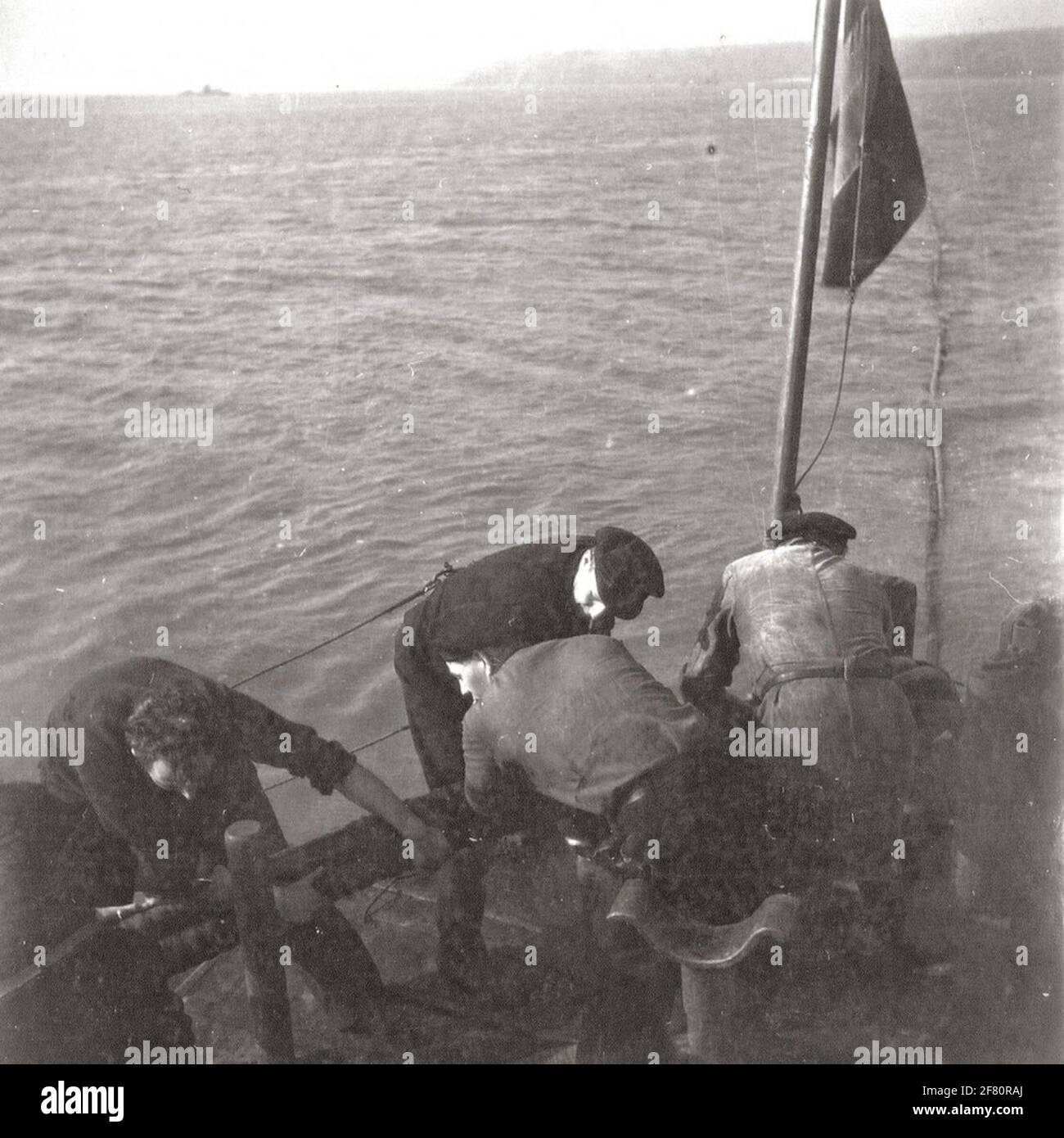 A / B of a Dutch auxiliary mine sweeper in W.O. II Stock Photo - Alamy