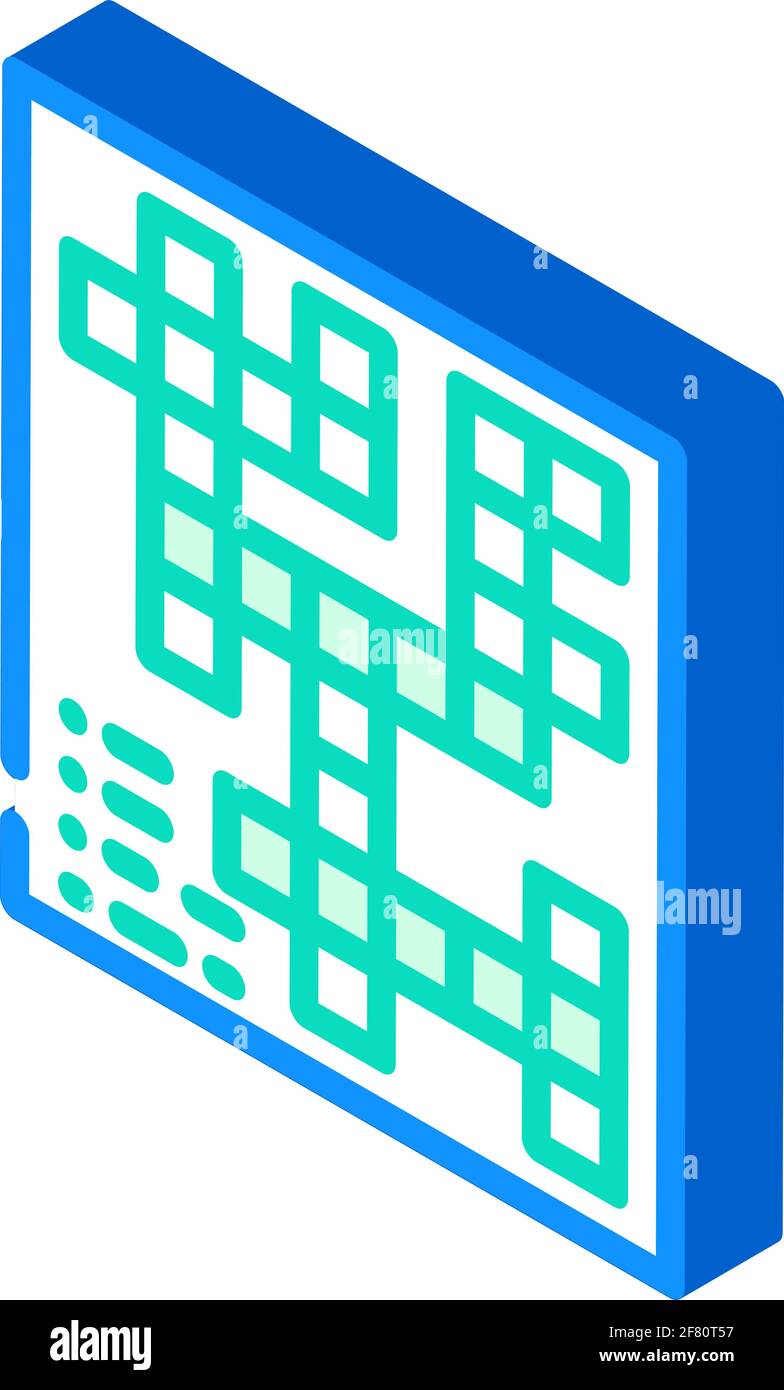 crossword game isometric icon vector illustration color Stock Vector ...