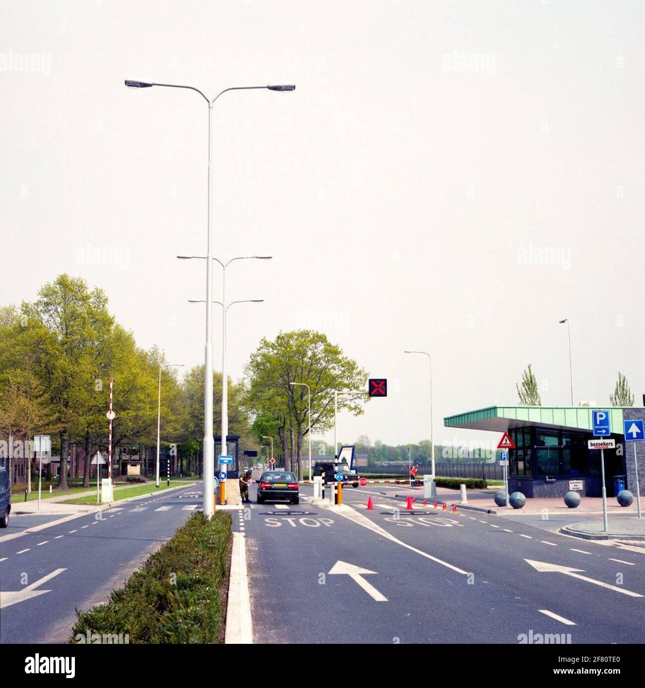 Renewed main gate of the Volkel airbase. Accommodating gate, entrance ...