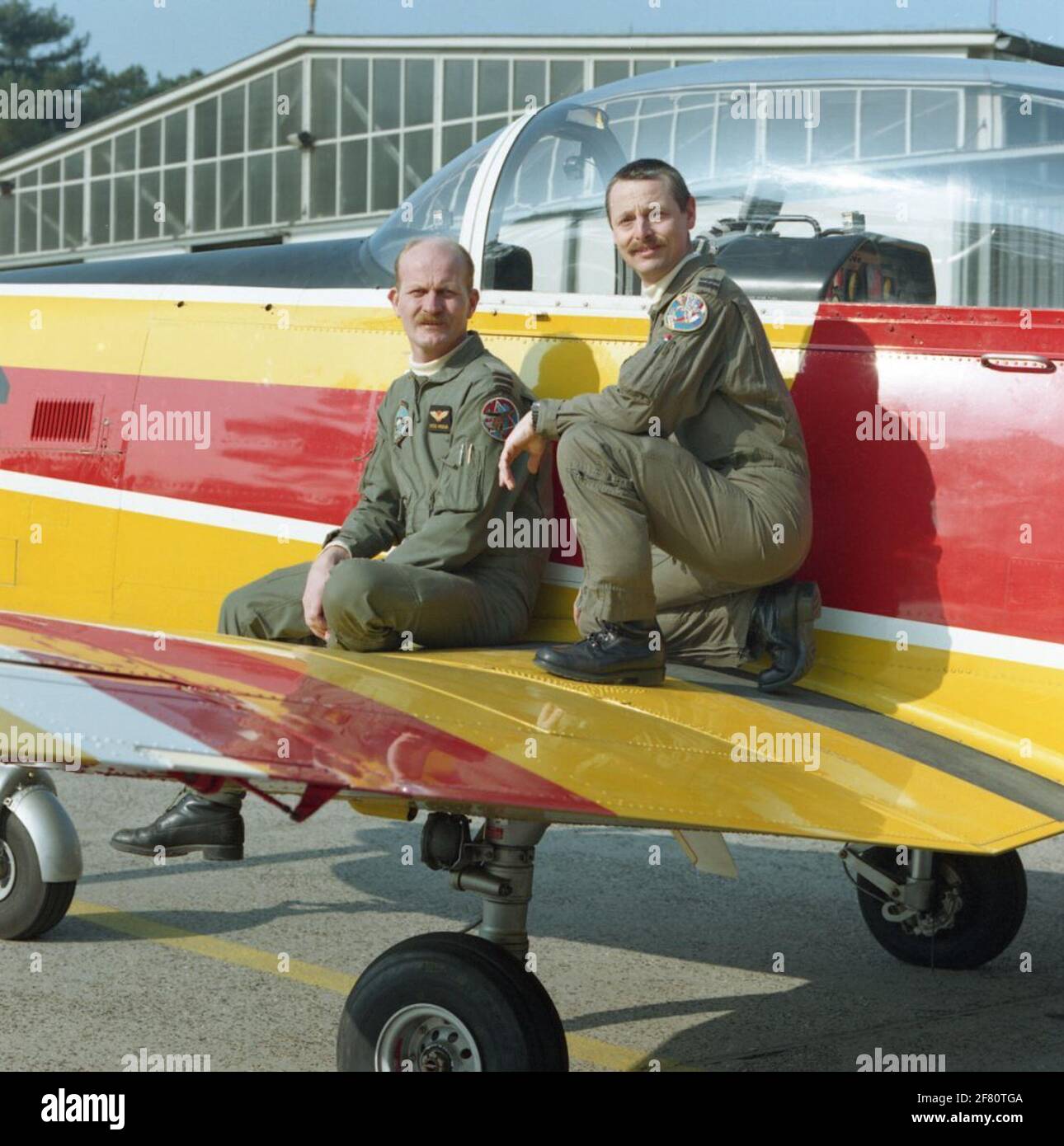 The captain kite P. Vrieling and A.J. Van brakes on a Pilatus PC-7 lesson plane.131 Emvo ...