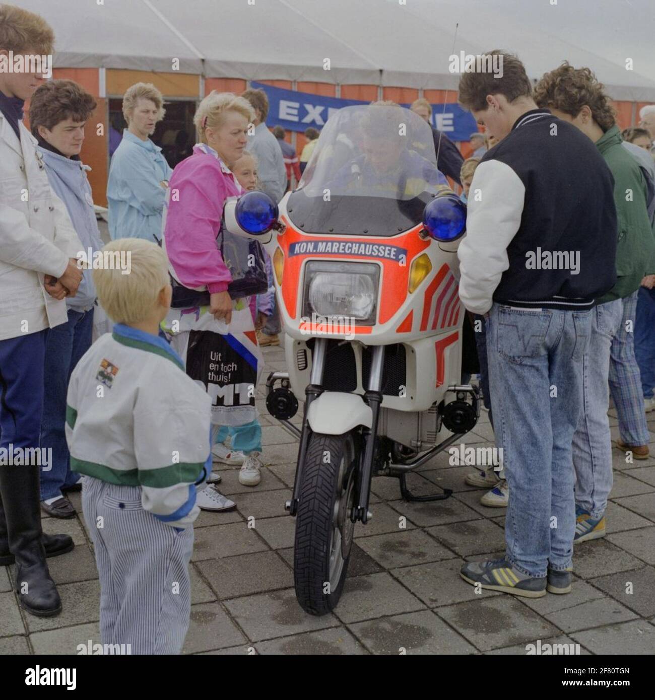 Interest in a motorcycle from the Royal Netherlands Marechaussee during ...