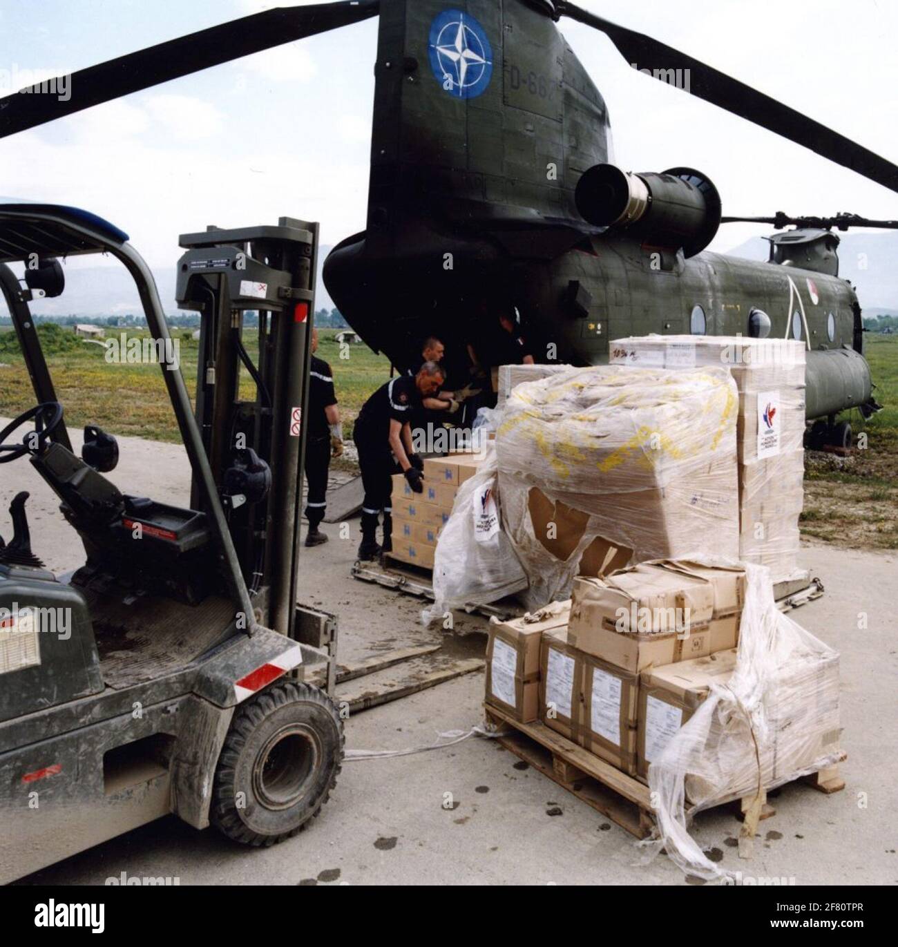 A chinook is ready with loading flap to be loaded Stock Photo - Alamy