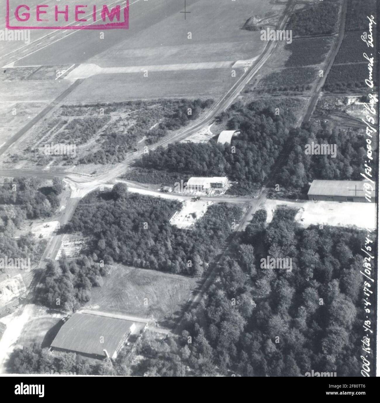 Aerial view of the Soesterberg airbase with the US 32th Tactical ...