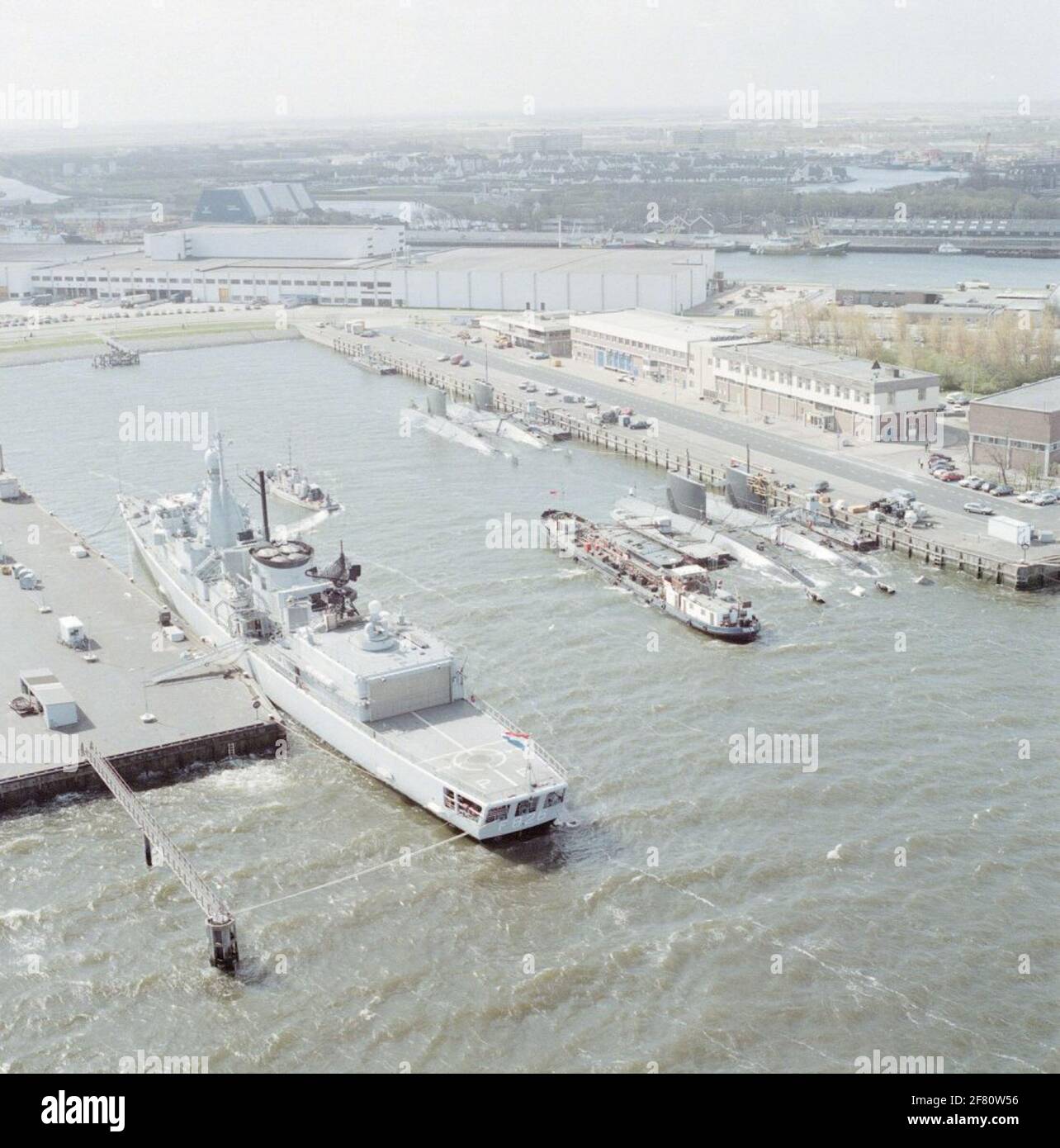 Aerial recording of the new Haventrein in Den Helder, April 1991, with ...