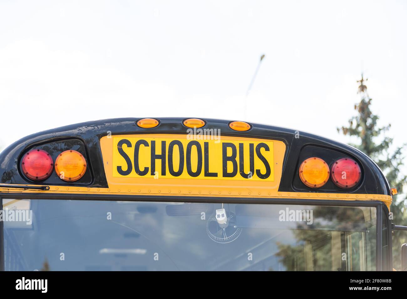 school bus lettering, school bus sign Stock Photo - Alamy