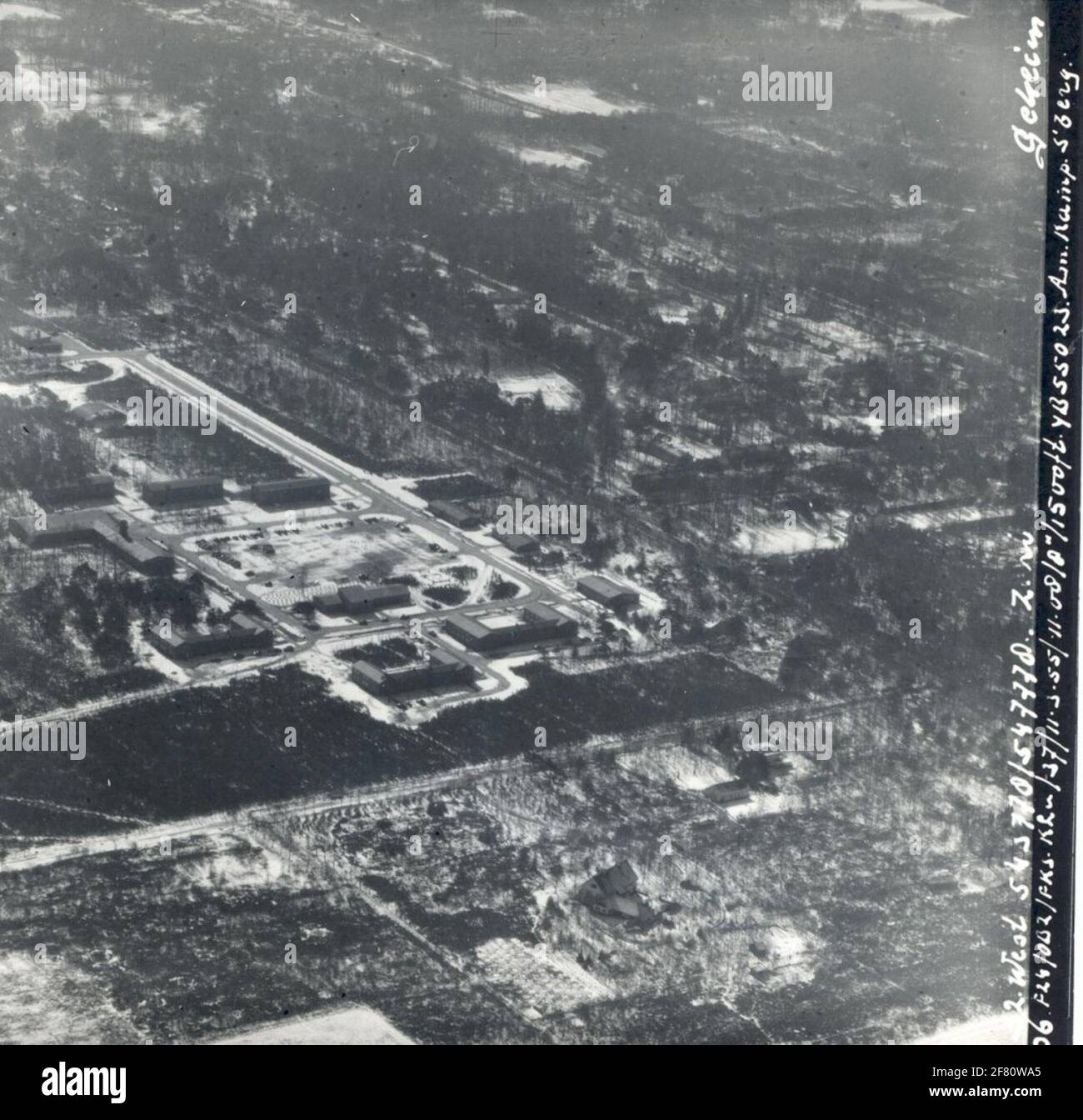 Aerial view of the Soesterberg airbase with the US 32th Tactical ...