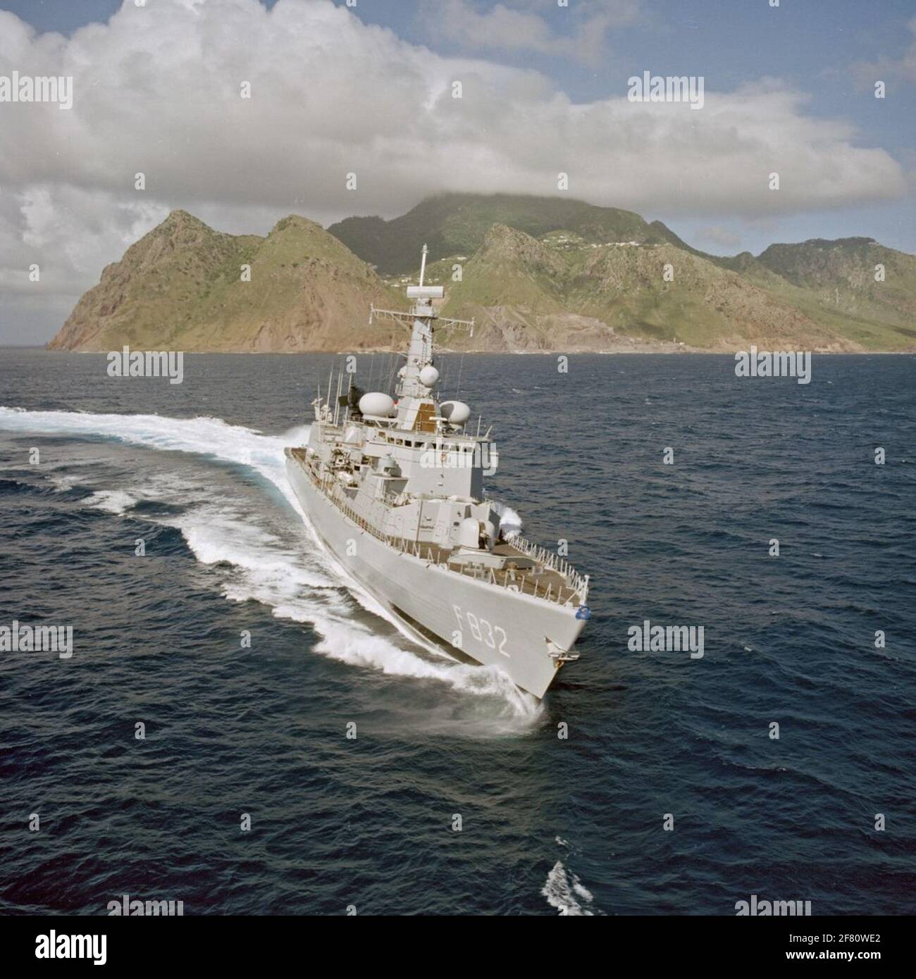 The M-Fregat Hr.Ms. Van Galen (1994-) off the coast of Saba Stock Photo ...