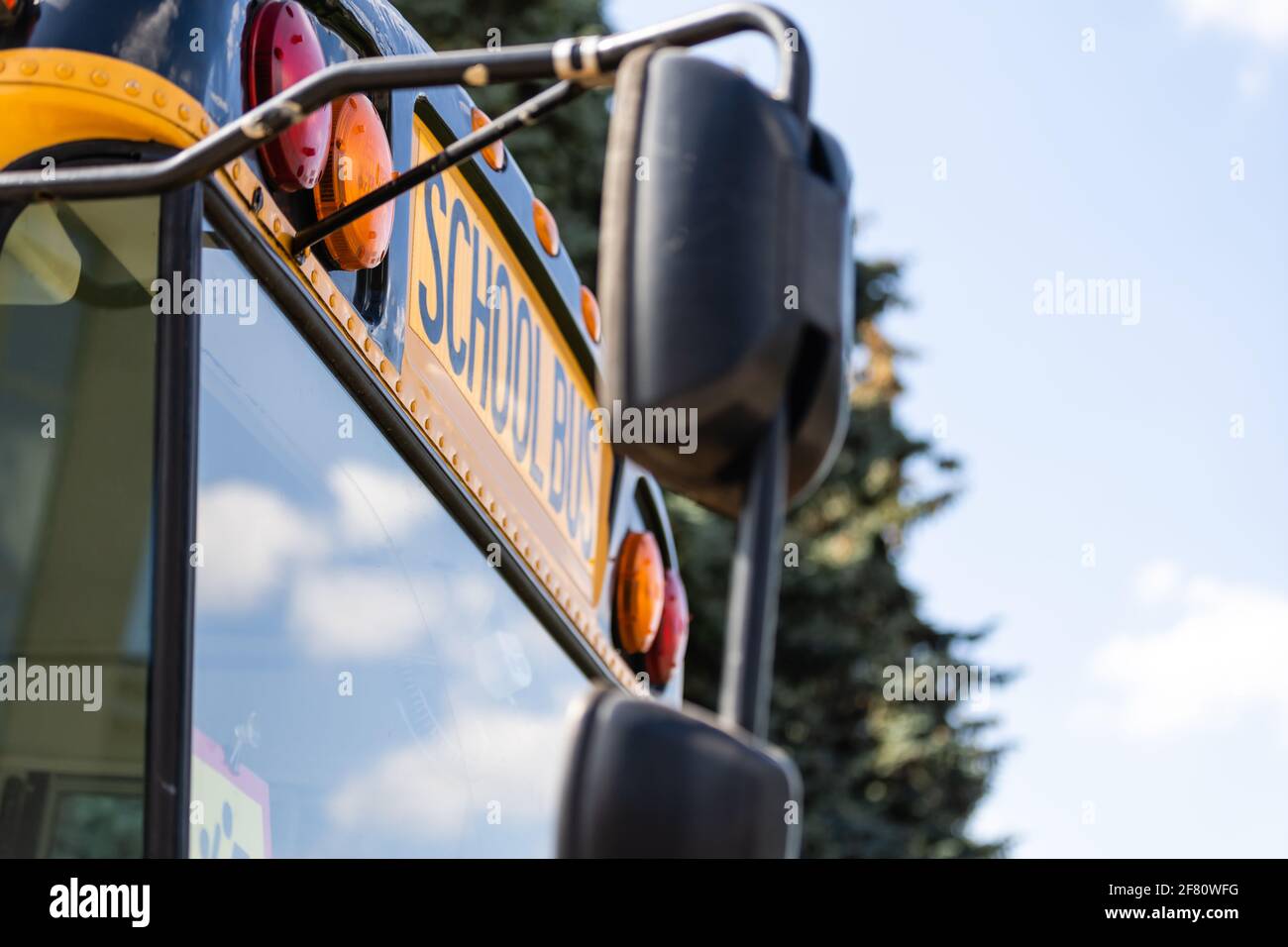 school bus lettering, school bus sign Stock Photo - Alamy
