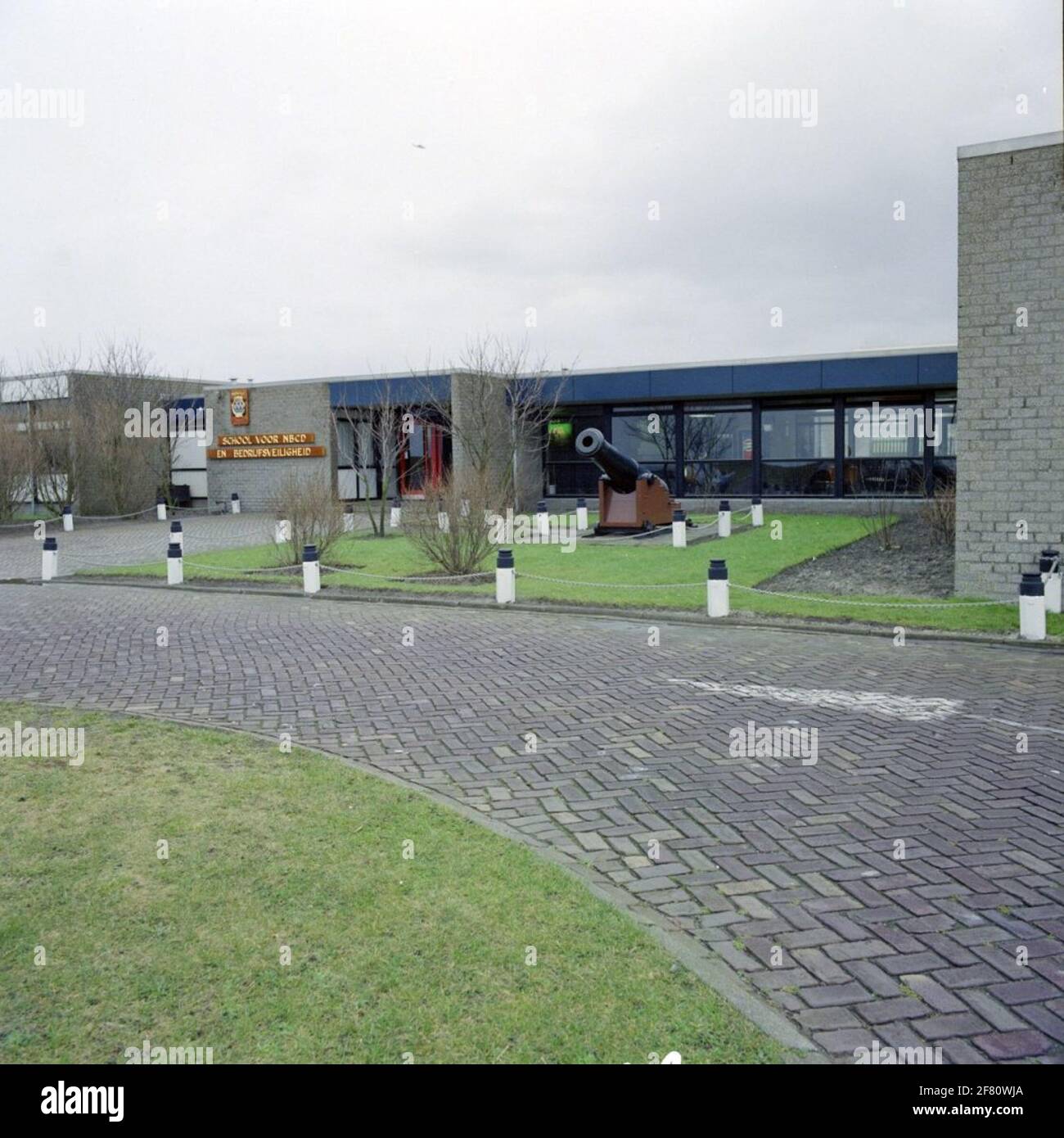 Main entrance (front view) of the school for NBCD (nuclear ...