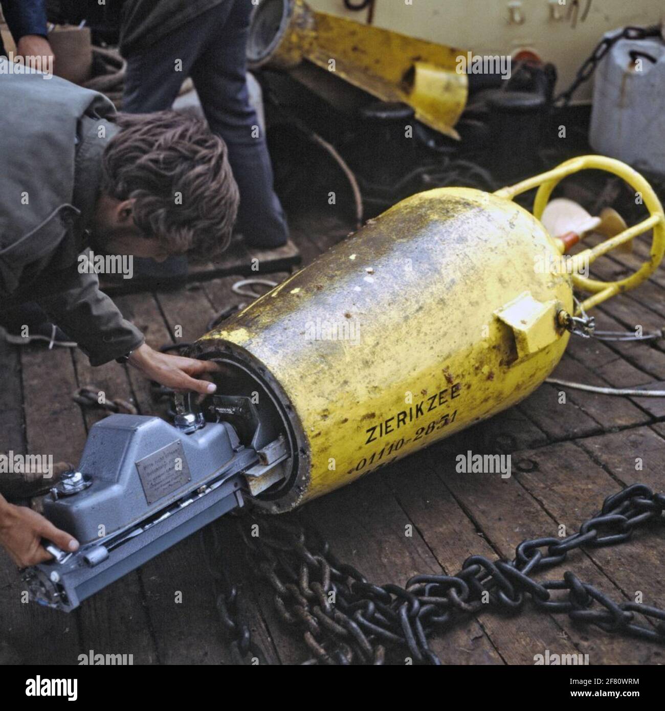 Placing a flow meter in a paraph Stock Photo - Alamy