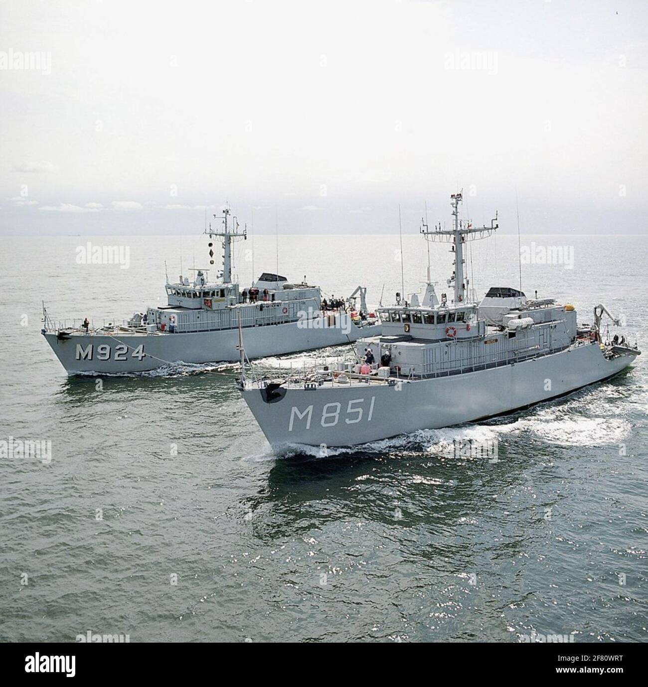 HR. Ms. Delfzijl (M 851) together with the Belgian mine sweeper BNS ...
