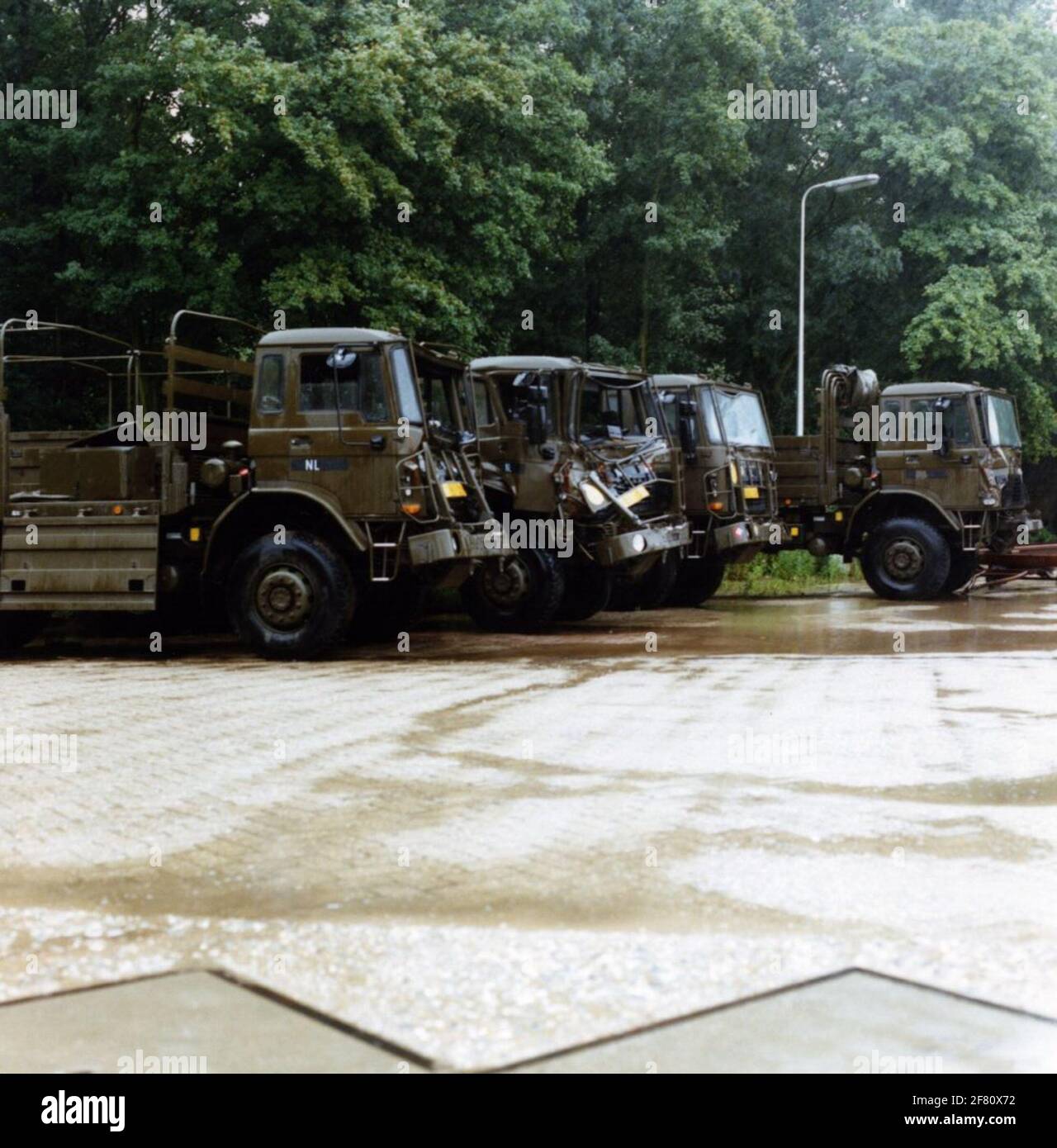 Kromhoutkazerne (heavy) Damaged DAF YA4440 trucks Stock Photo - Alamy
