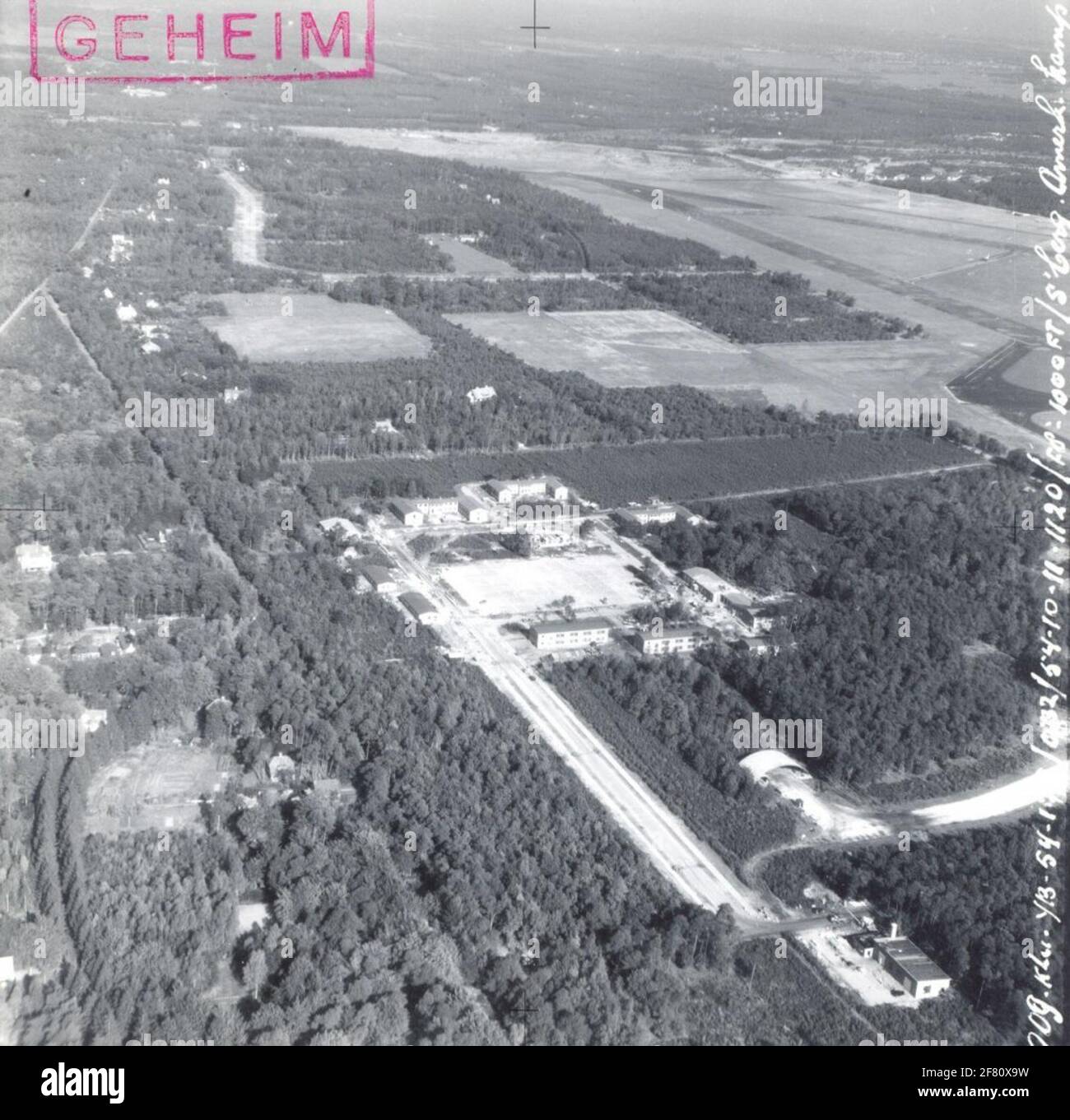 Aerial view of the Soesterberg airbase with the US 32th Tactical ...