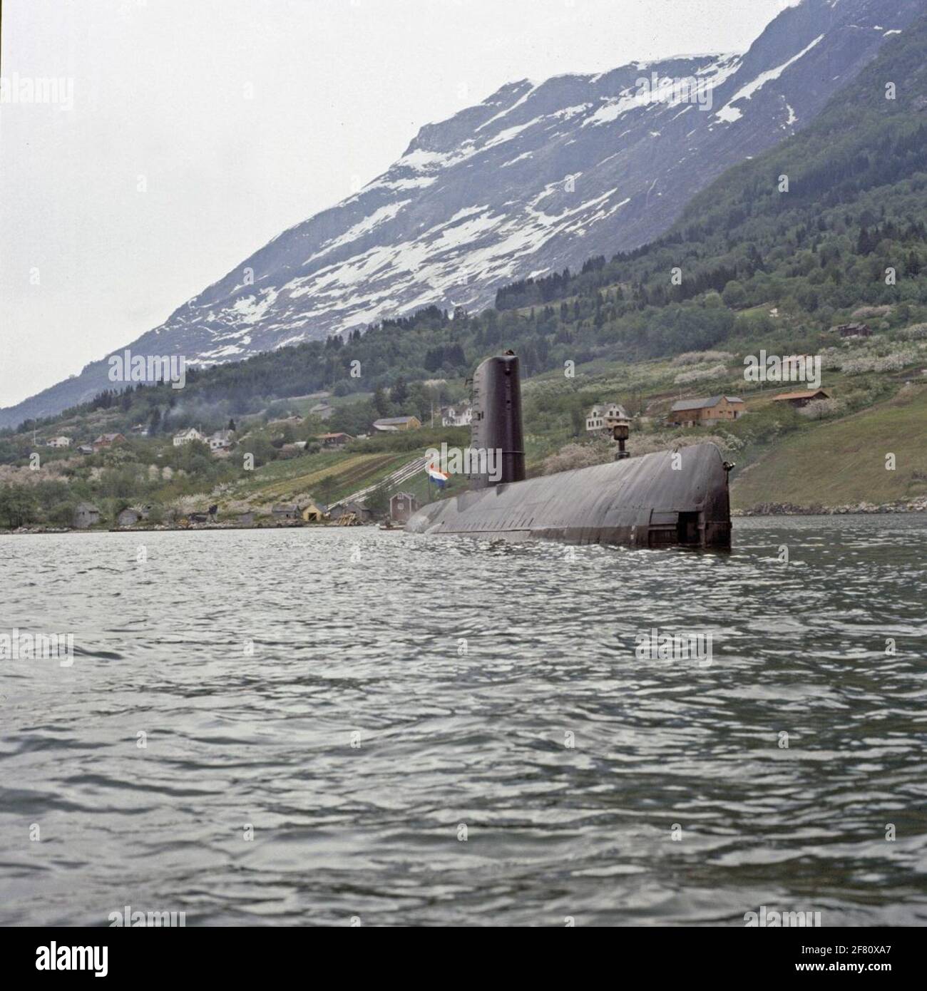 The submarine Hr.Ms. Potvis (1965-1992) in Norwegian waters Stock Photo ...